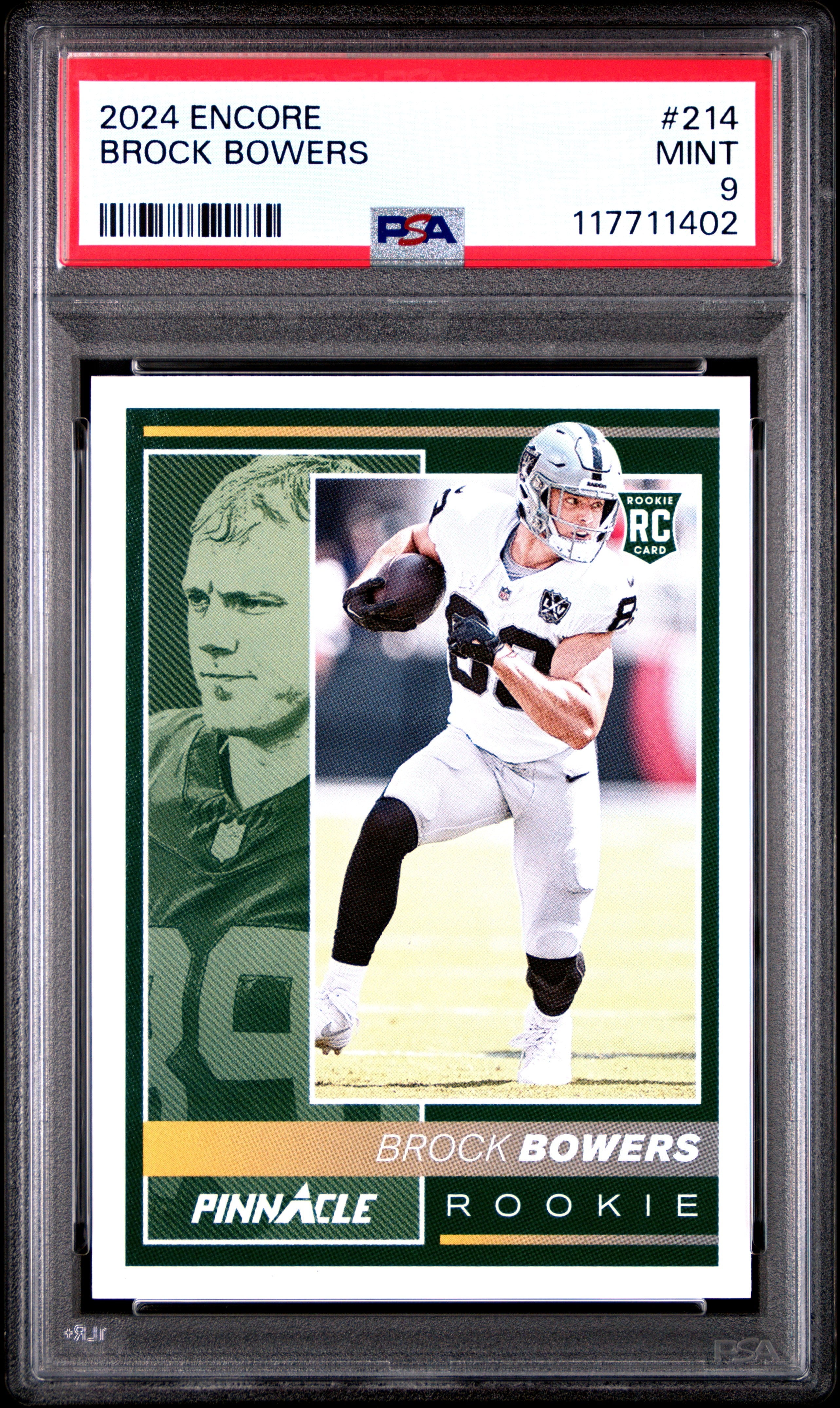Graded 2024 Panini Encore Brock Bowers #214 Rookie RC Football Card PSA ...