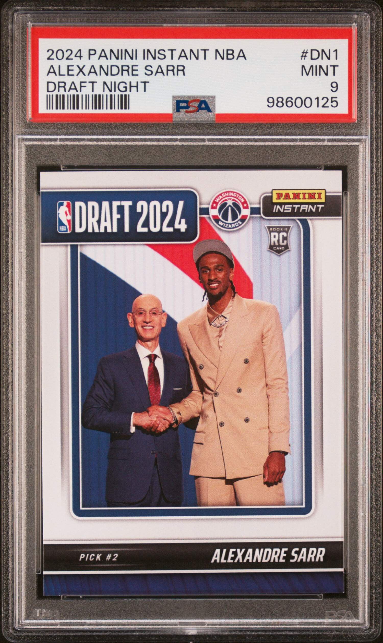 Graded 2024 Panini Instant NBA Alexandre Sarr #DN1 Draft Night Rookie RC Basketball Card PSA 9 ...