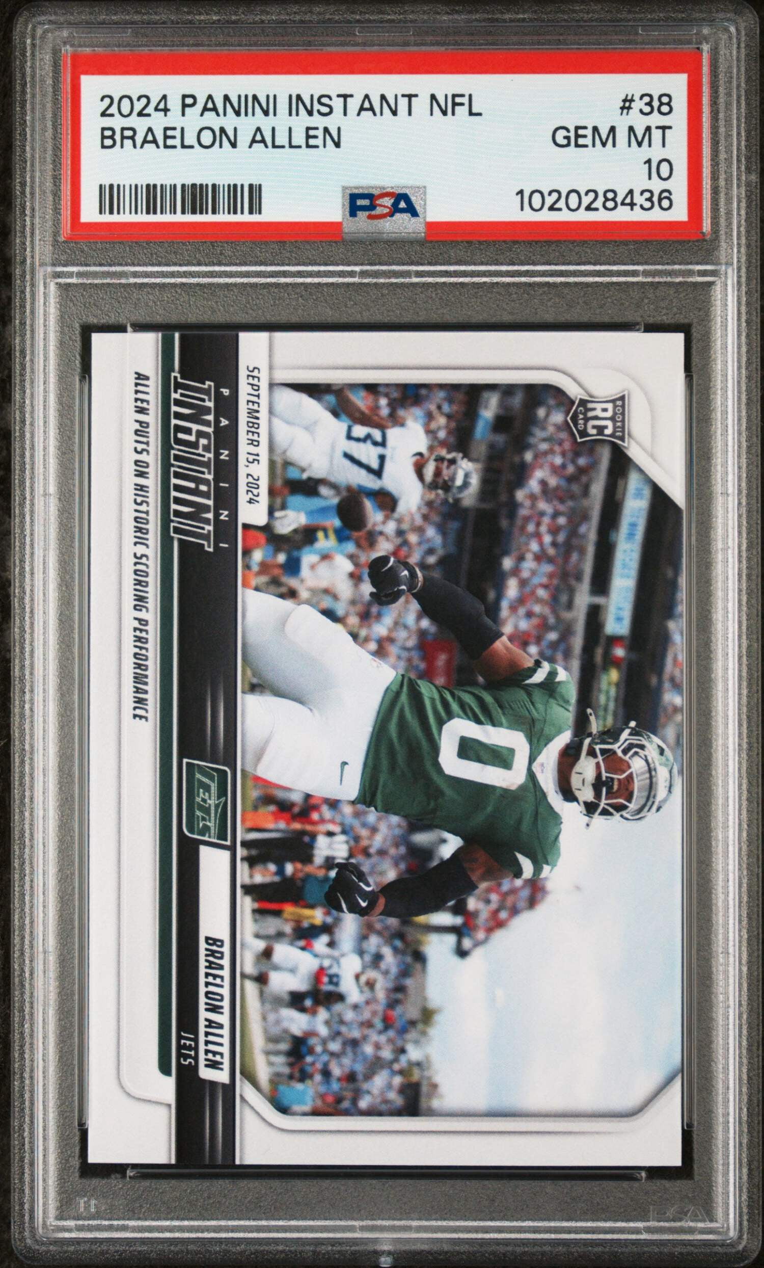 Graded 2024 Panini Instant NFL Braelon Allen #38 Rookie RC Football ...
