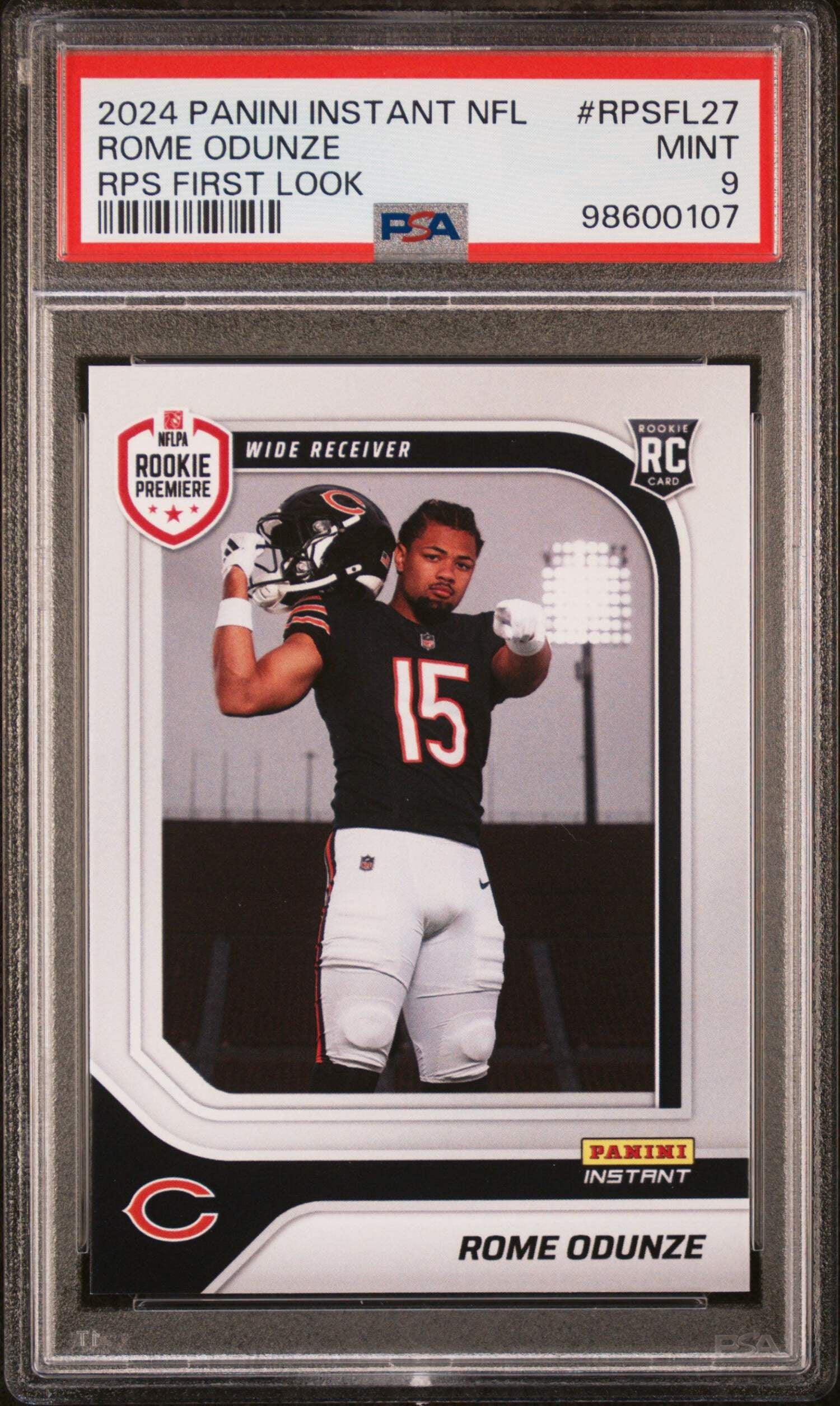 Graded 2024 Panini Instant NFL Rome Odunze #RPSFL27 RPS First Look ...