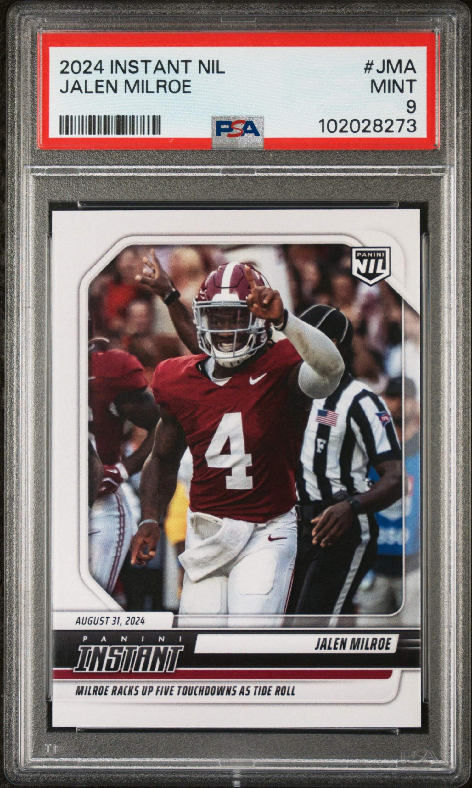 Graded 2024 Panini Instant NIL Jalen Milroe #JMA Rookie RC Football ...