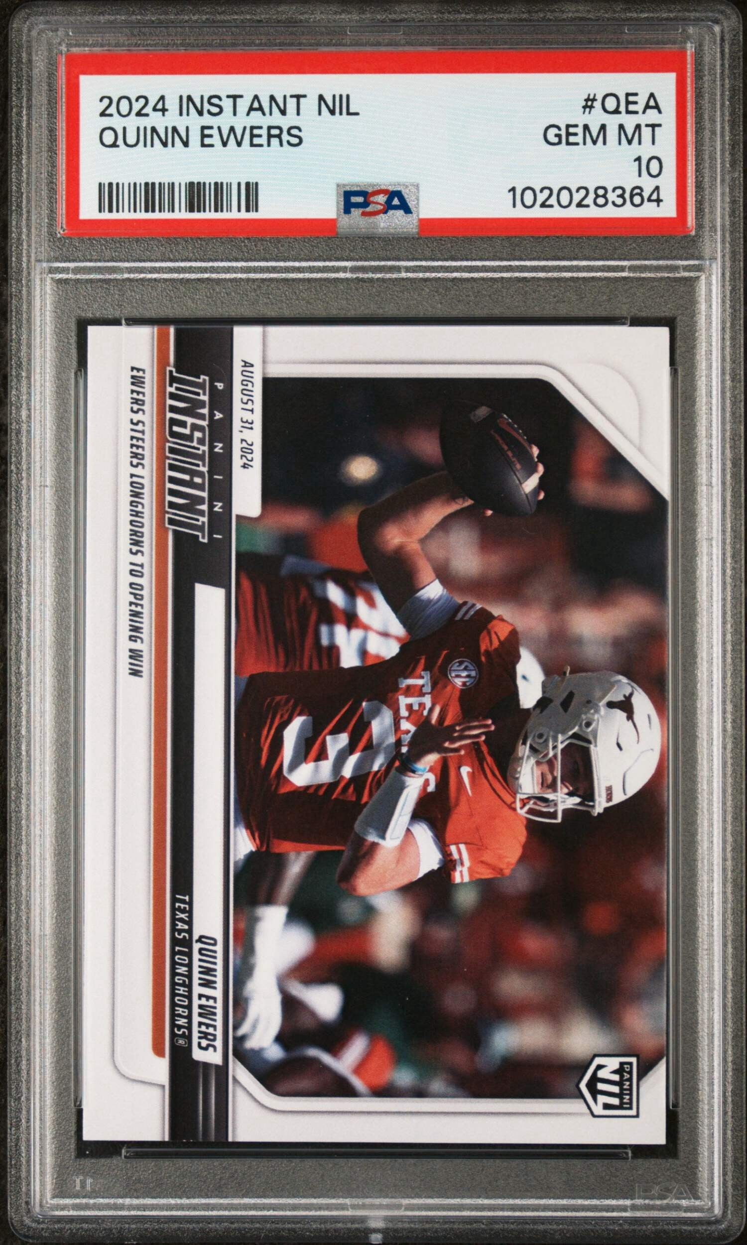 Graded 2024 Panini Instant NIL Quinn Ewers #QEA Rookie RC Football Card ...