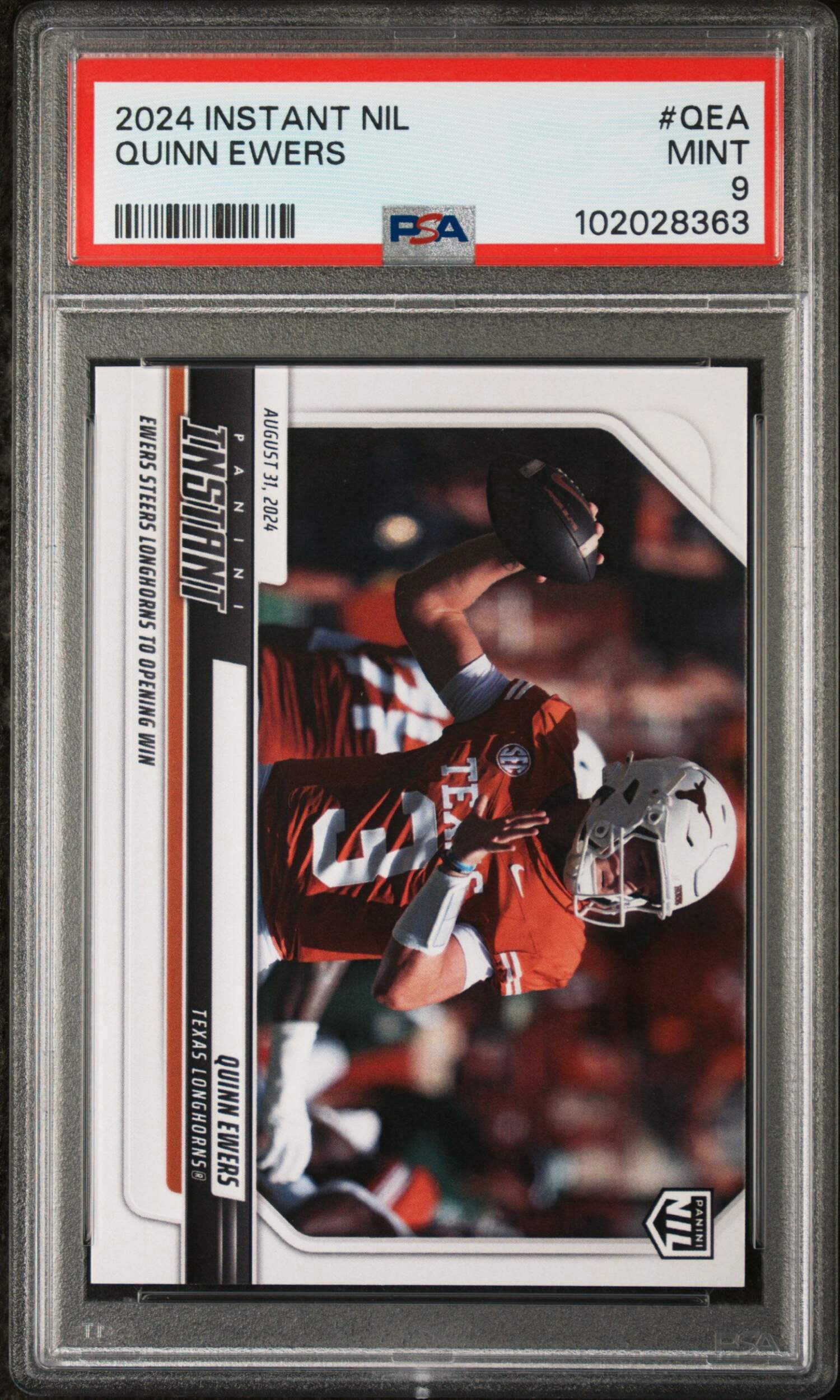 Graded 2024 Panini Instant NIL Quinn Ewers #QEA Rookie RC Football Card ...
