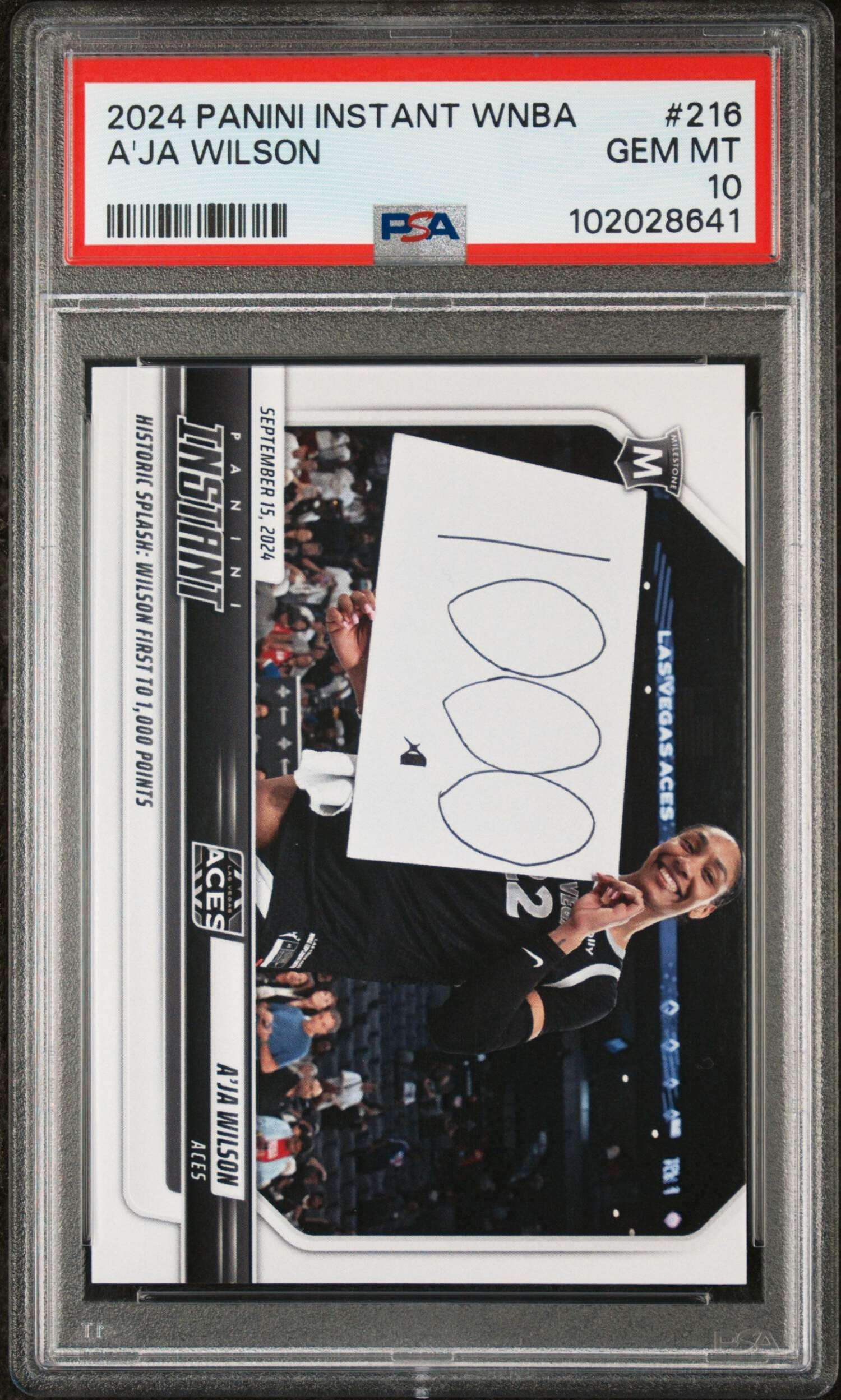 Graded 2024 Panini Instant WNBA A'ja Wilson #216 Basketball Card PSA 10 ...