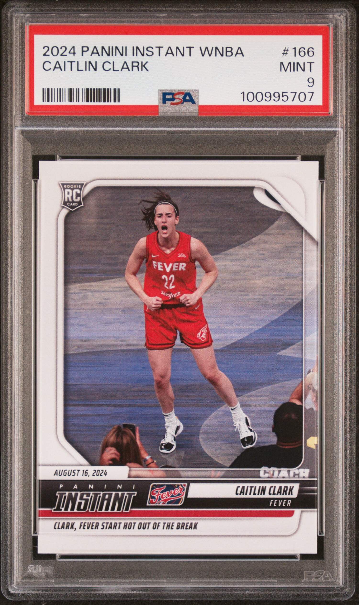 Graded 2024 Panini Instant WNBA Caitlin Clark #166 Rookie RC Basketball ...
