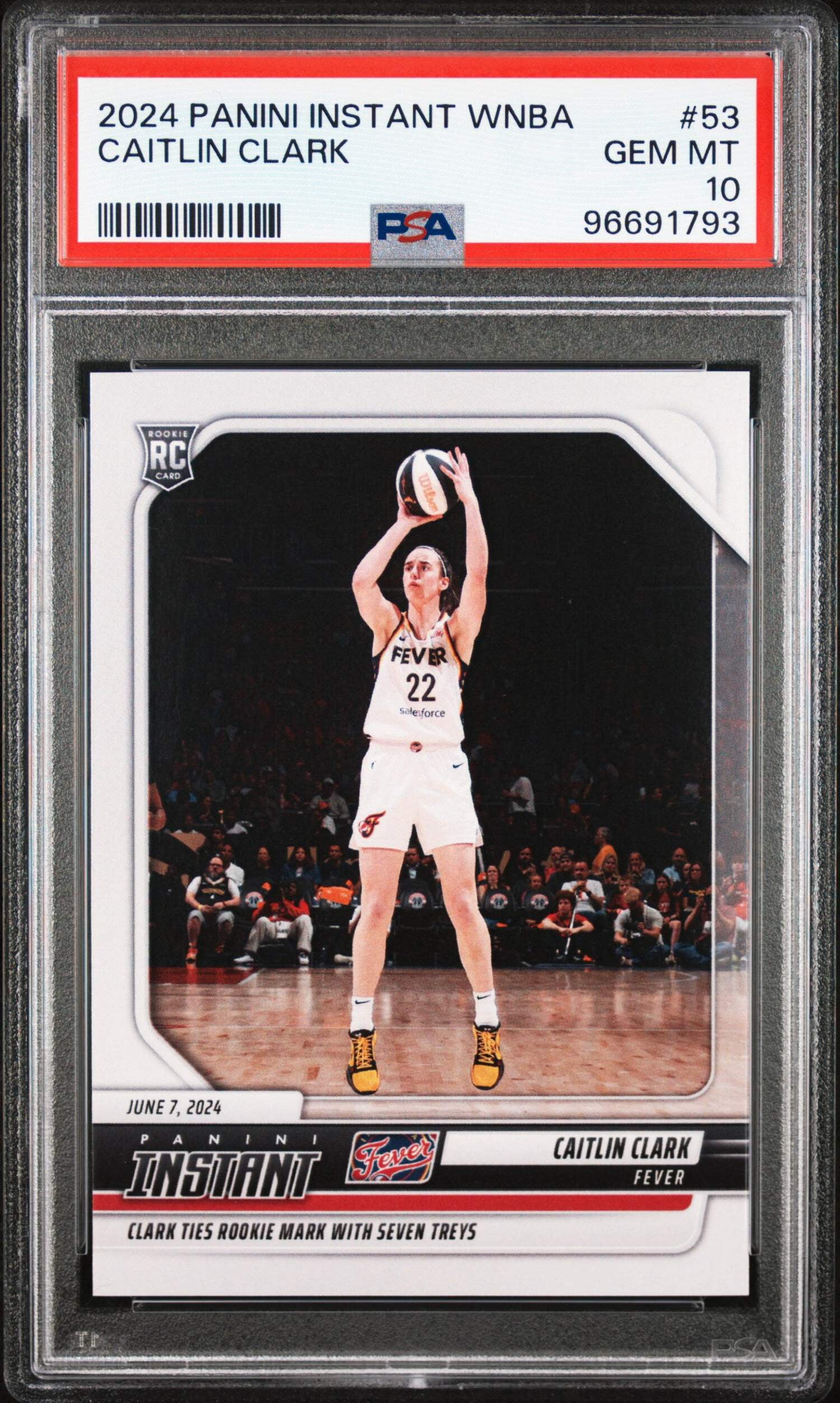Graded 2024 Panini Instant WNBA Caitlin Clark #53 Rookie RC Basketball ...