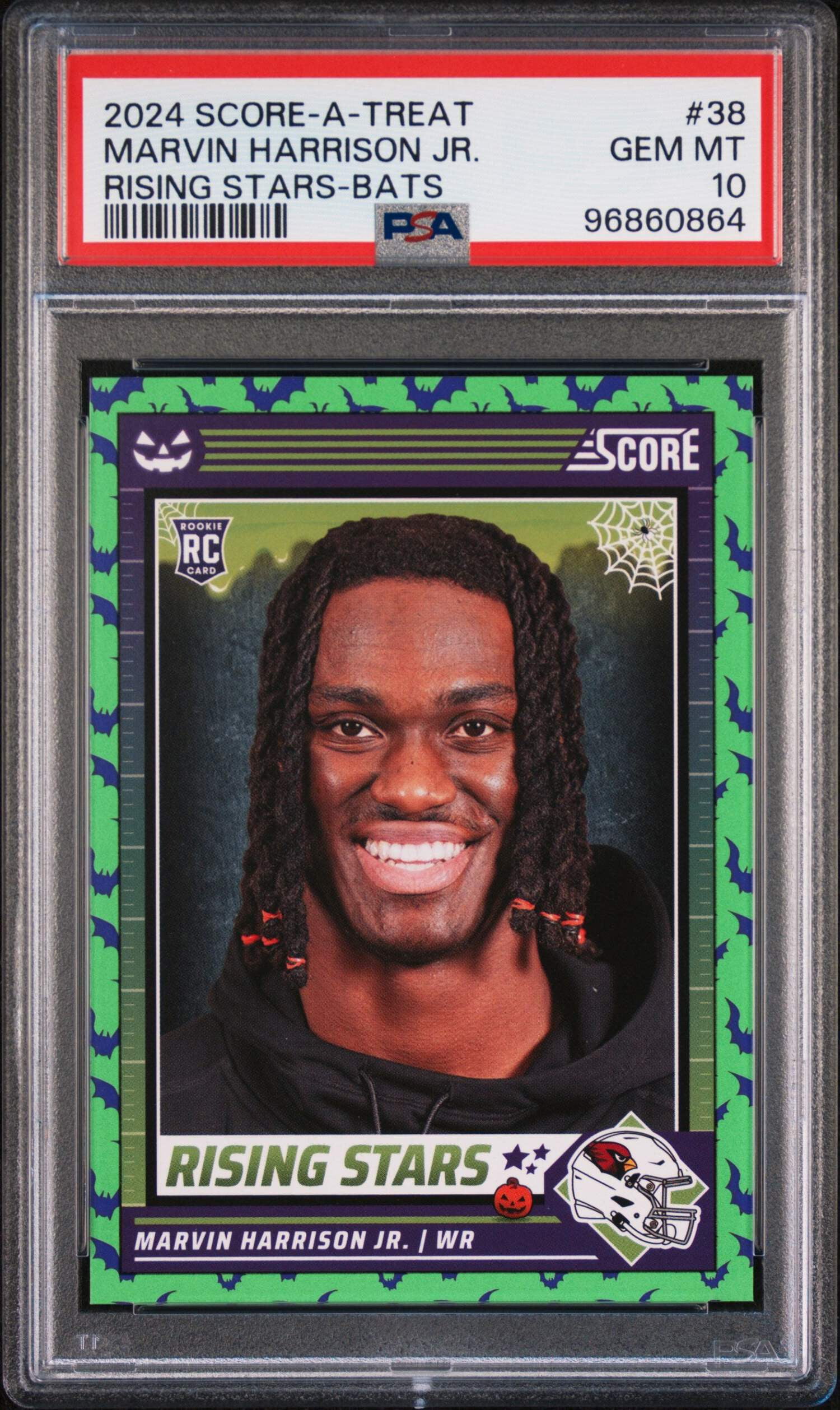 Graded 2024 Panini Score-A-Treat Marvin Harrison Jr #38 Rising Star Bats Rookie RC Football Card ...