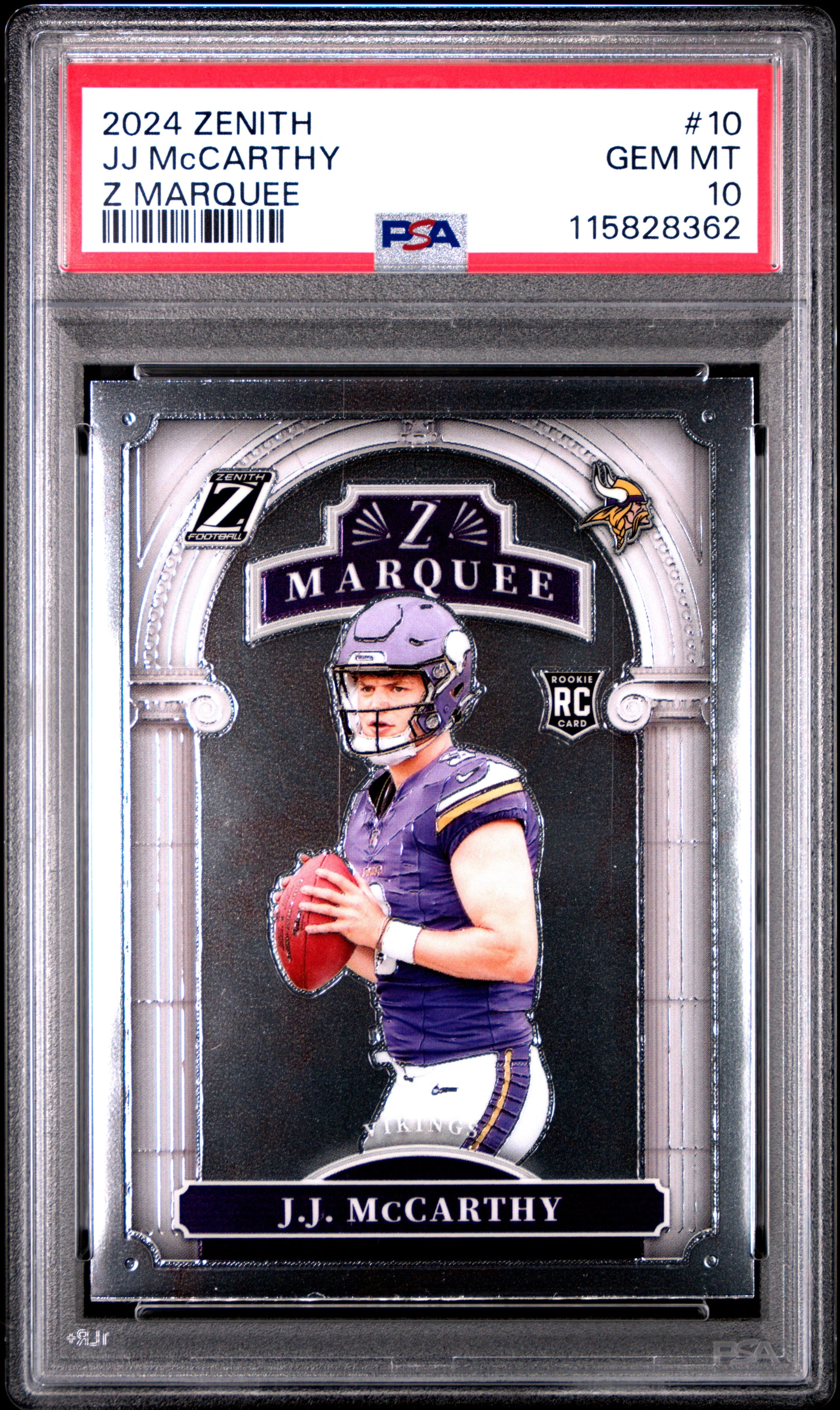Graded 2024 Panini Zenith JJ McCarthy #10 Z Marquee Rookie RC Football ...