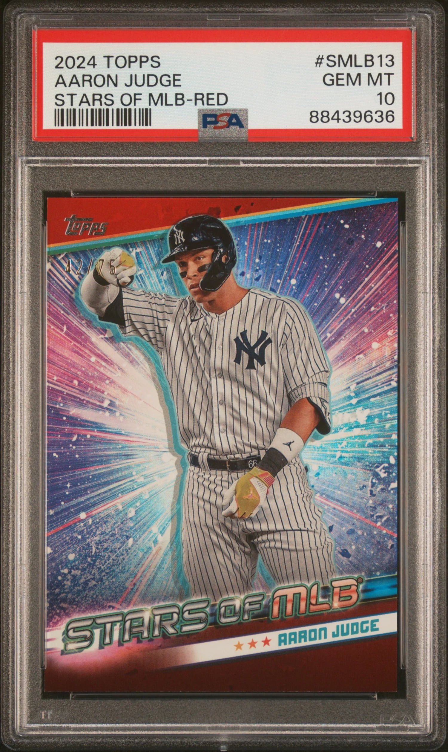 Graded 2024 Topps Aaron Judge #SMLB13 Stars of MLB Red #/75 Baseball Card PSA 10 Gem Mint ...