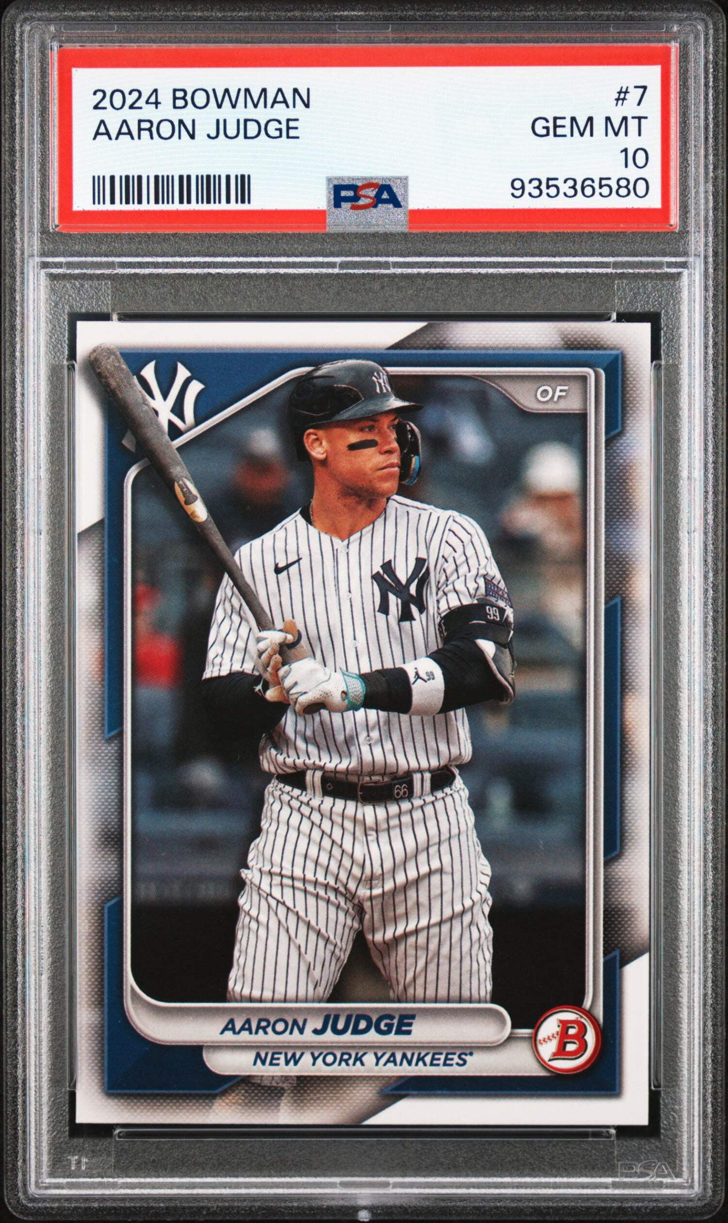 Graded 2024 Topps Bowman Aaron Judge #7 Baseball Card PSA 10 Gem Mint ...