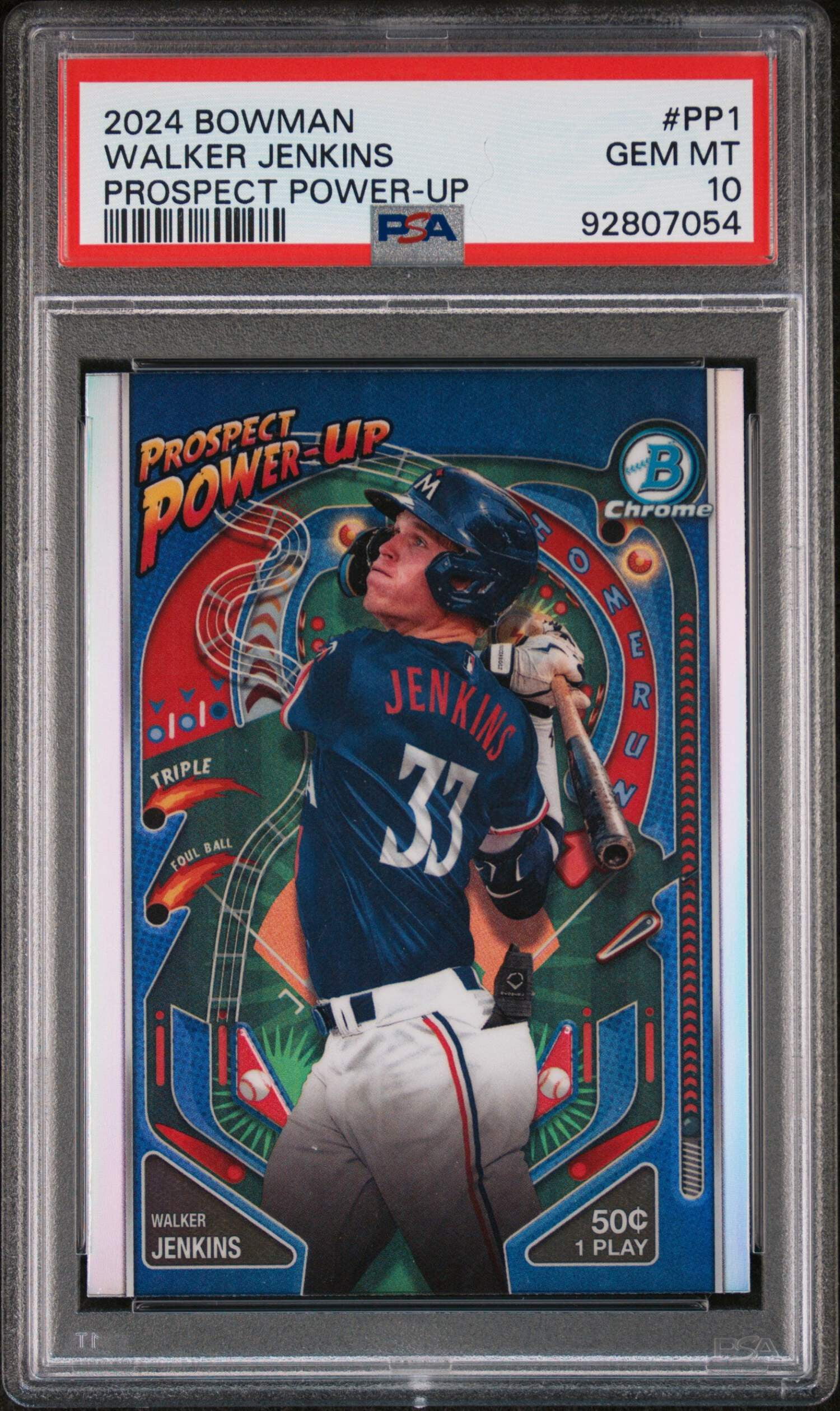 Graded 2024 Topps Bowman Walker Jenkins #PP1 Prospect Power Up Rookie ...