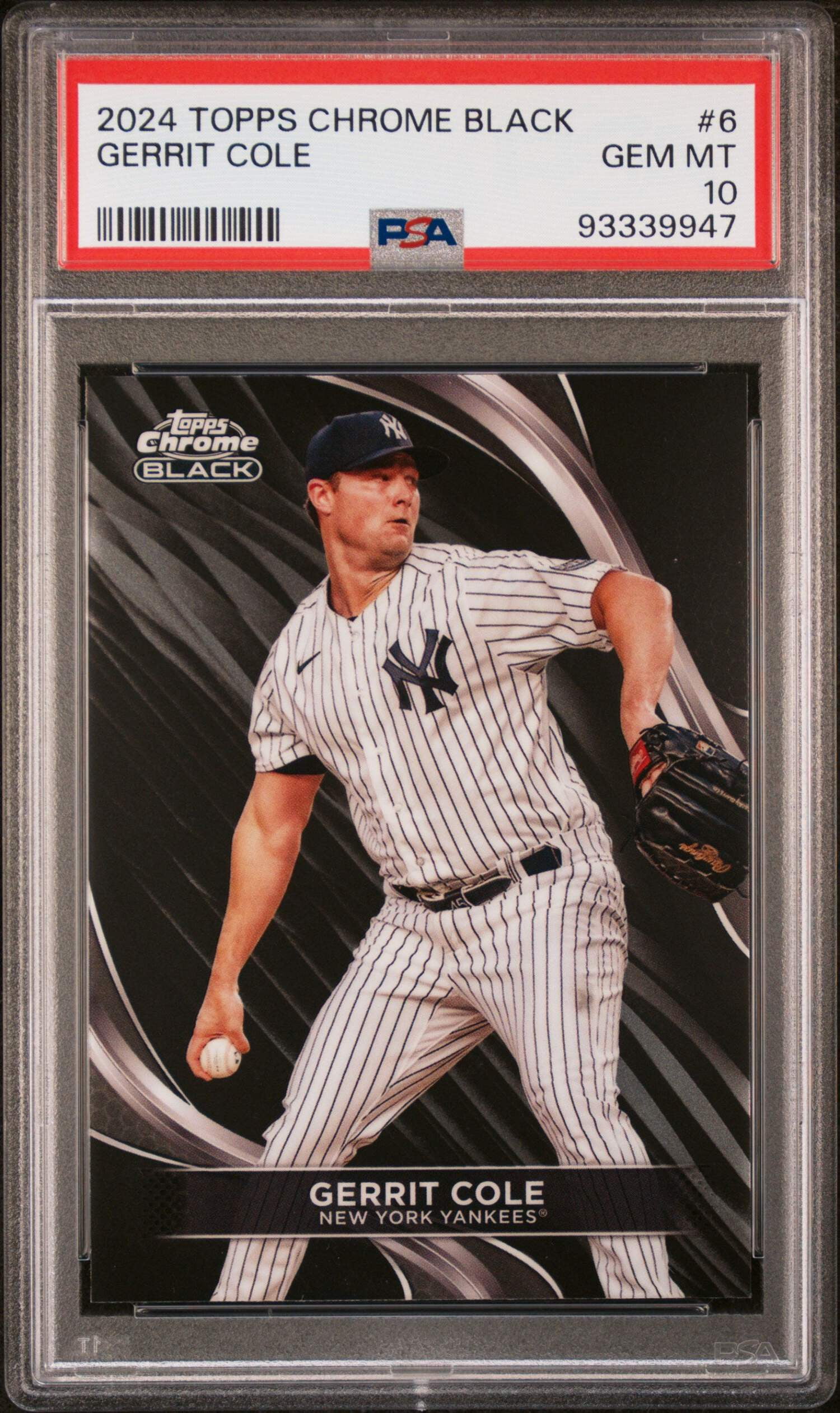 Graded 2024 Topps Chrome Black Gerrit Cole #6 Baseball Card PSA 10 Gem ...