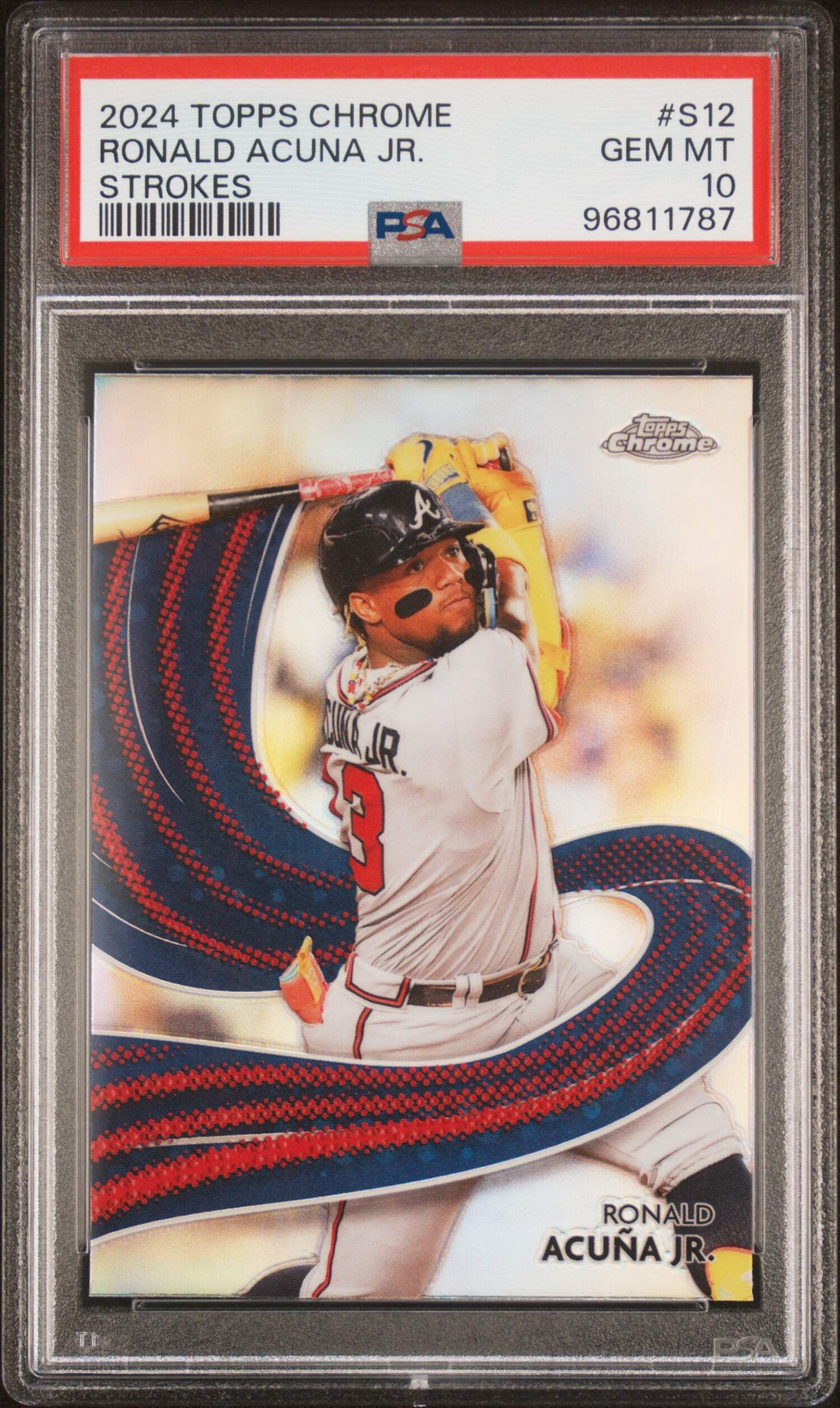 Graded 2024 Topps Chrome Ronald Acuna Jr. #S12 Strokes Baseball Card ...
