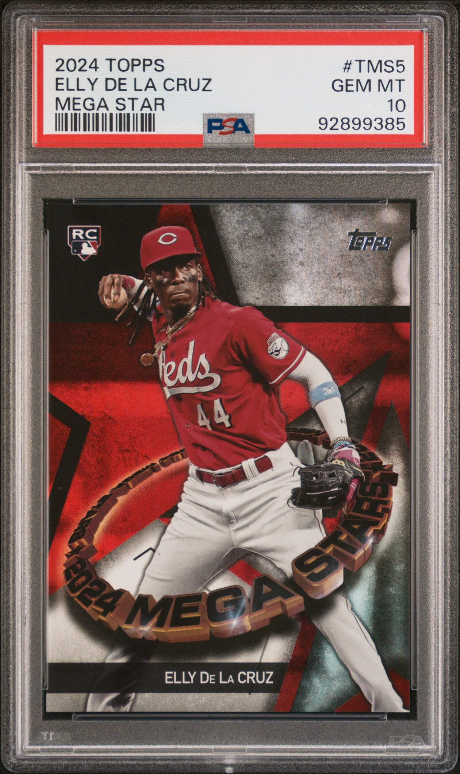Graded 2024 Topps Elly De La Cruz #TMS5 Mega Star Rookie RC Baseball ...