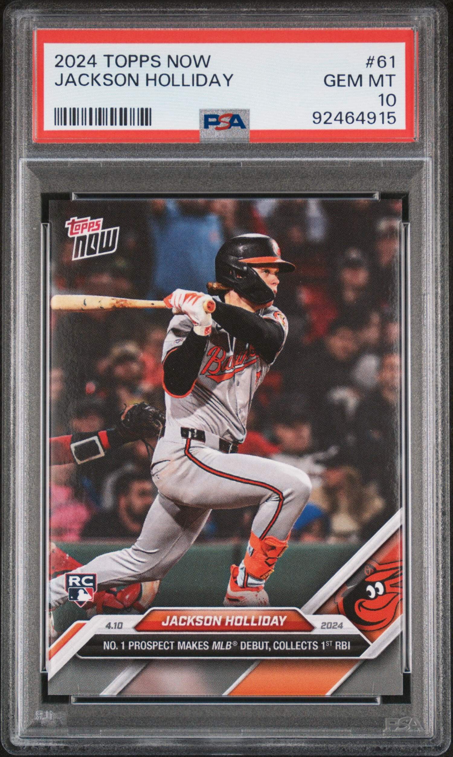 Graded 2024 Topps Now Jackson Holliday #61 Rookie RC Baseball Card PSA ...