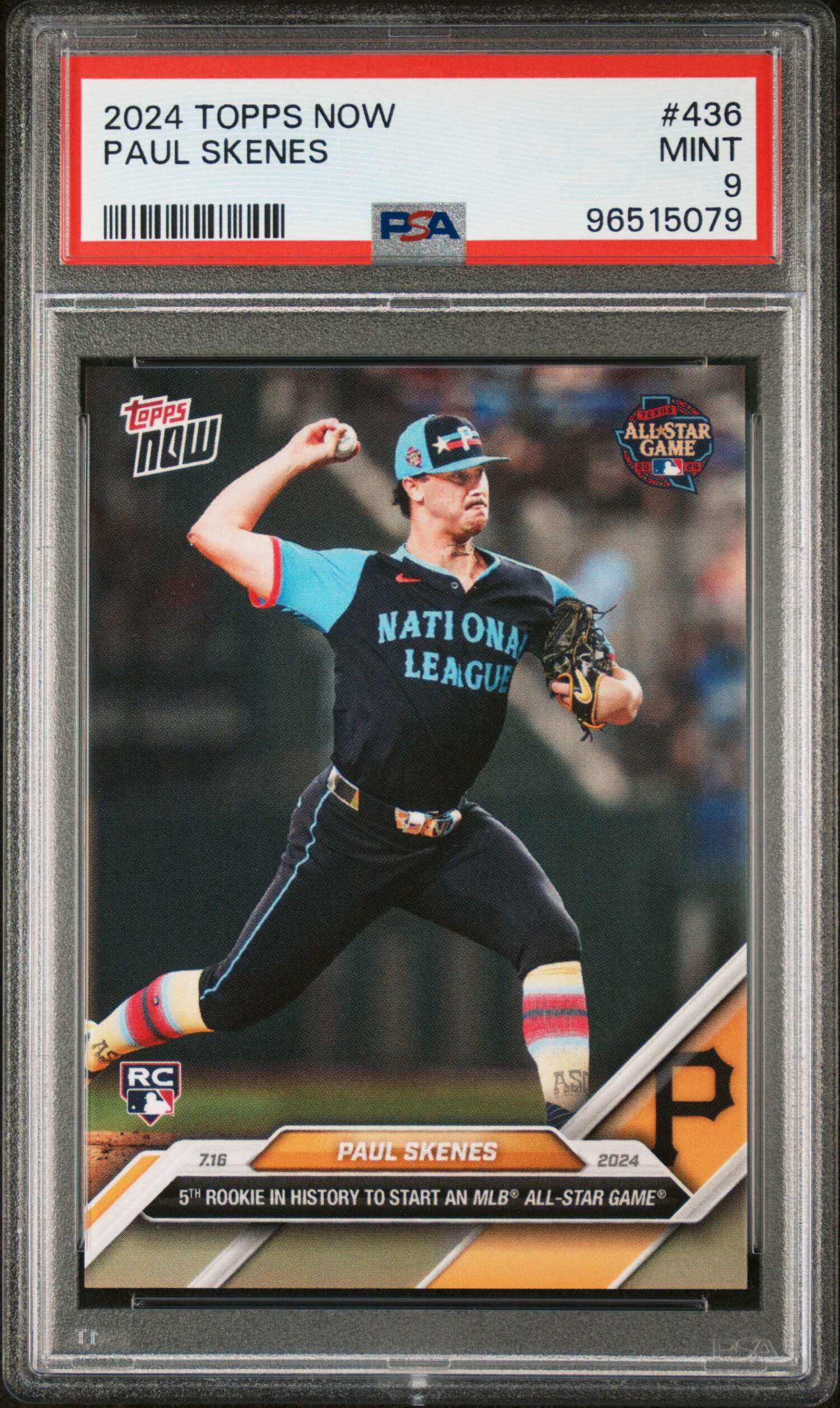 Graded 2024 Topps Now Paul Skenes #436 All Star Game Rookie RC Baseball ...
