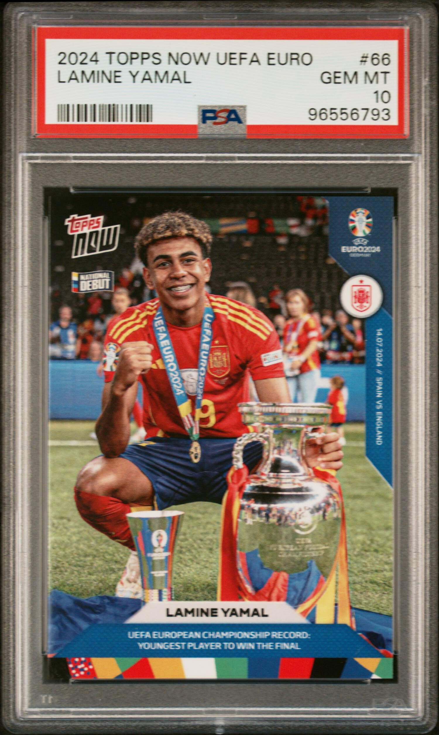 Graded 2024 Topps Now UEFA Euro Lamine Yamal #66 Rookie RC Soccer Card ...