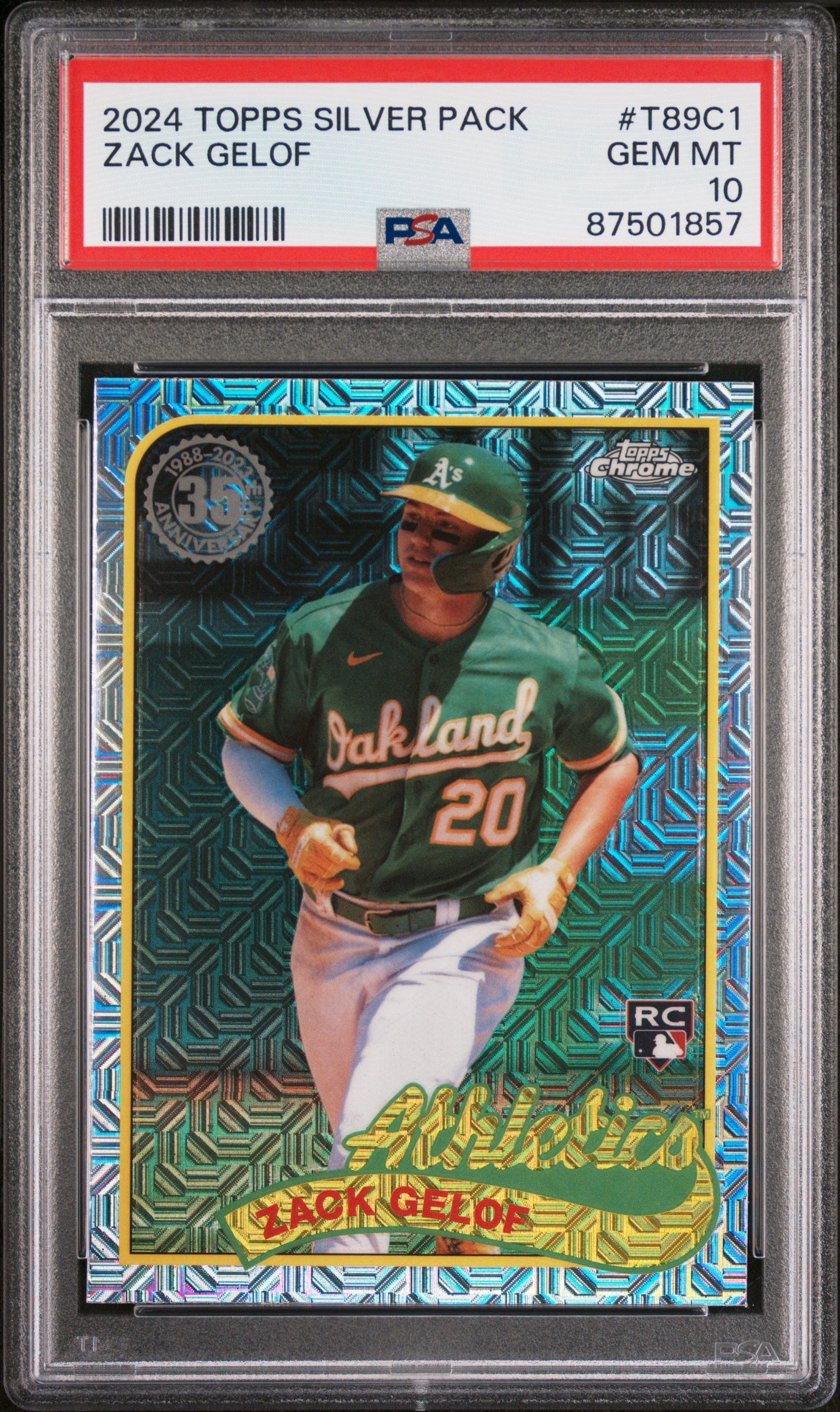 Graded 2024 Topps Silver Pack Zack Gelof #T89C1 Rookie RC Baseball Card ...