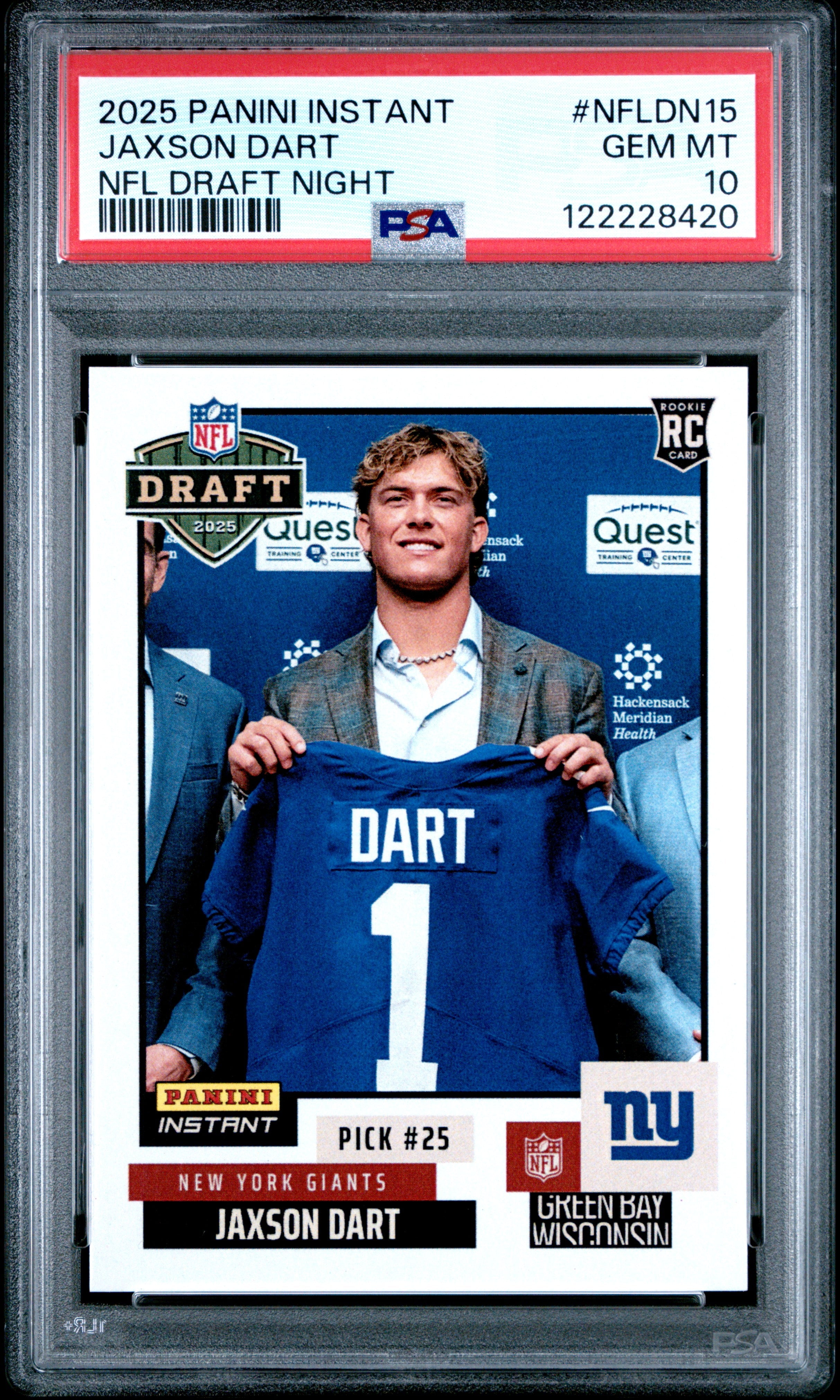 Graded 2025 Panini Instant Jaxson Dart #NFLDN15 NFL Draft Night Rookie ...