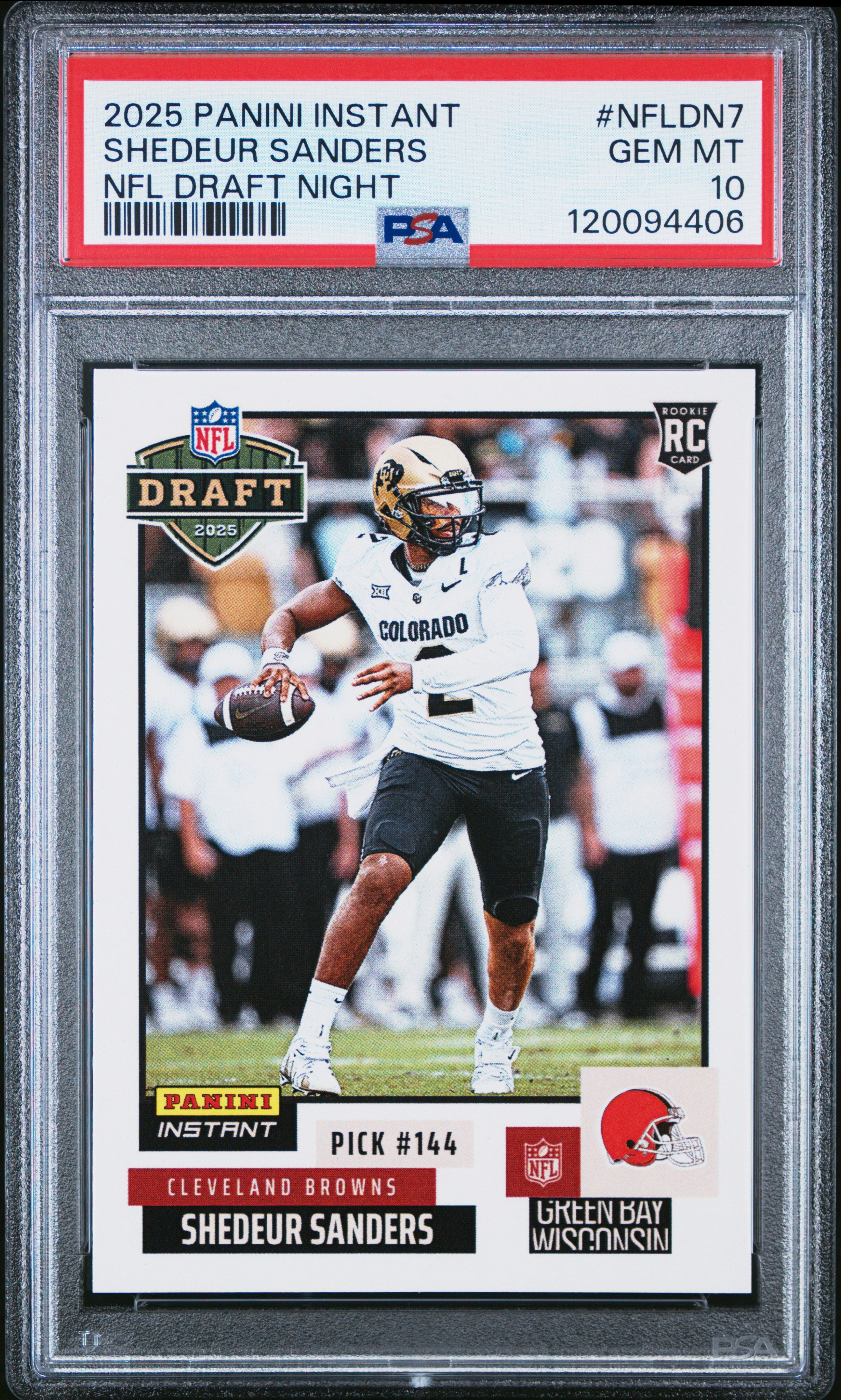 Graded 2025 Panini Instant Shedeur Sanders #NFLDN7 Draft Night Rookie ...