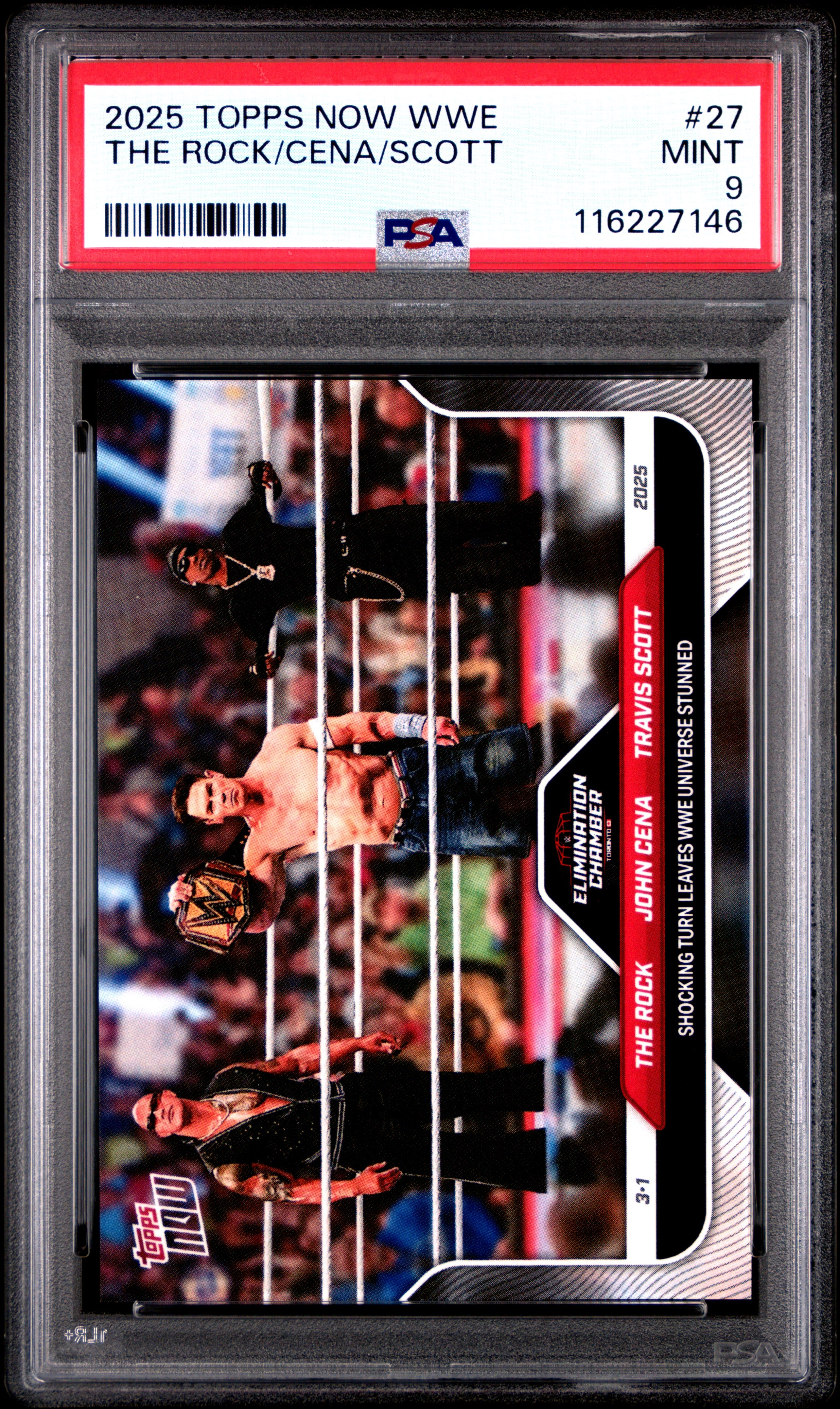 Graded 2025 Topps Now WWE The Rock John Cena Travis Scott #27 Wrestling ...