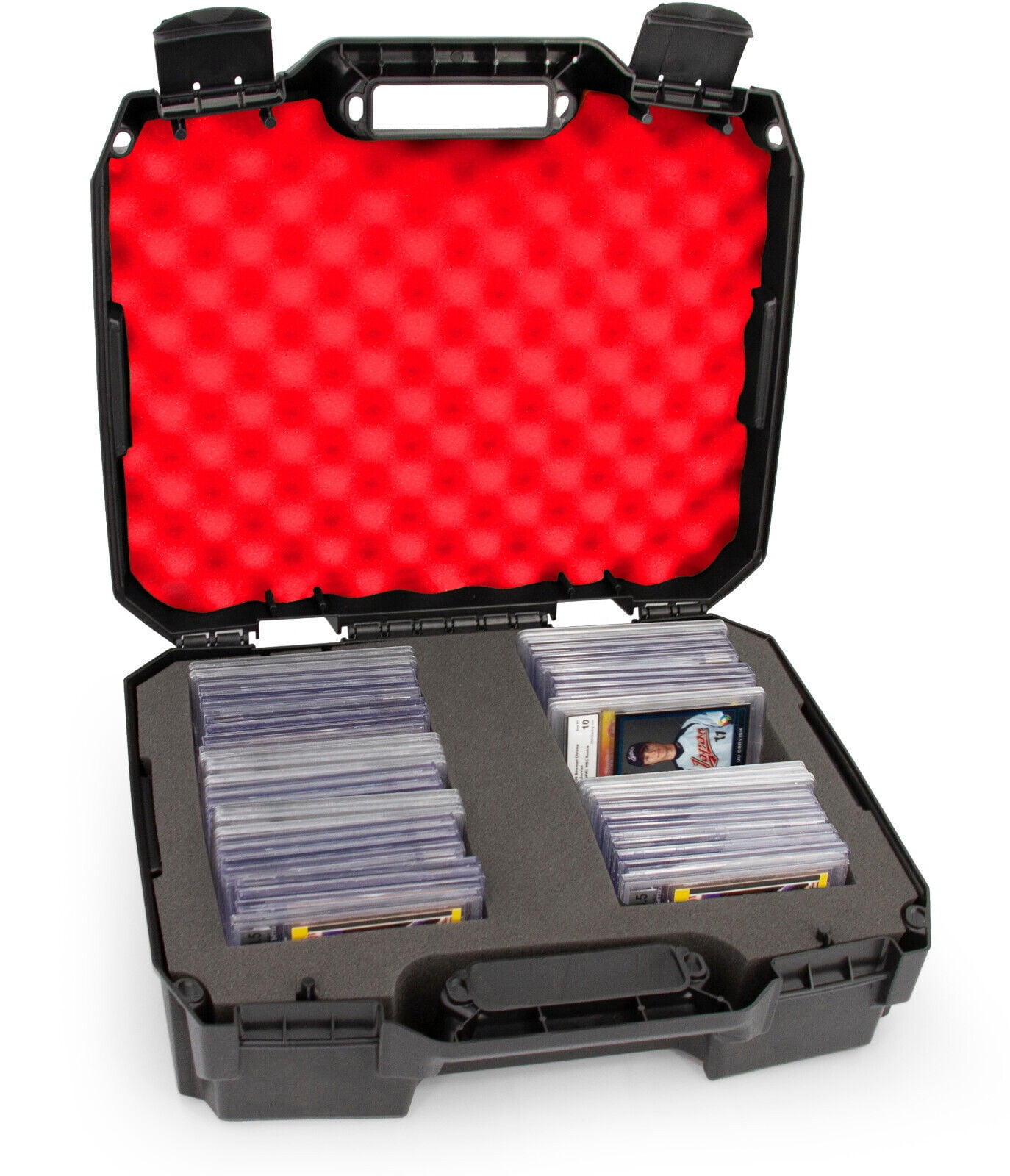 Graded Card Case Storage Box For 60+ Graded Sports Trading Cards, Red ...