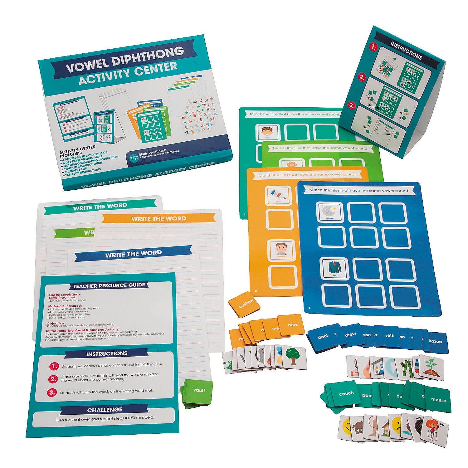 Grades 2+ Vowel Diphthong Educational Activity Classroom Center Kit ...