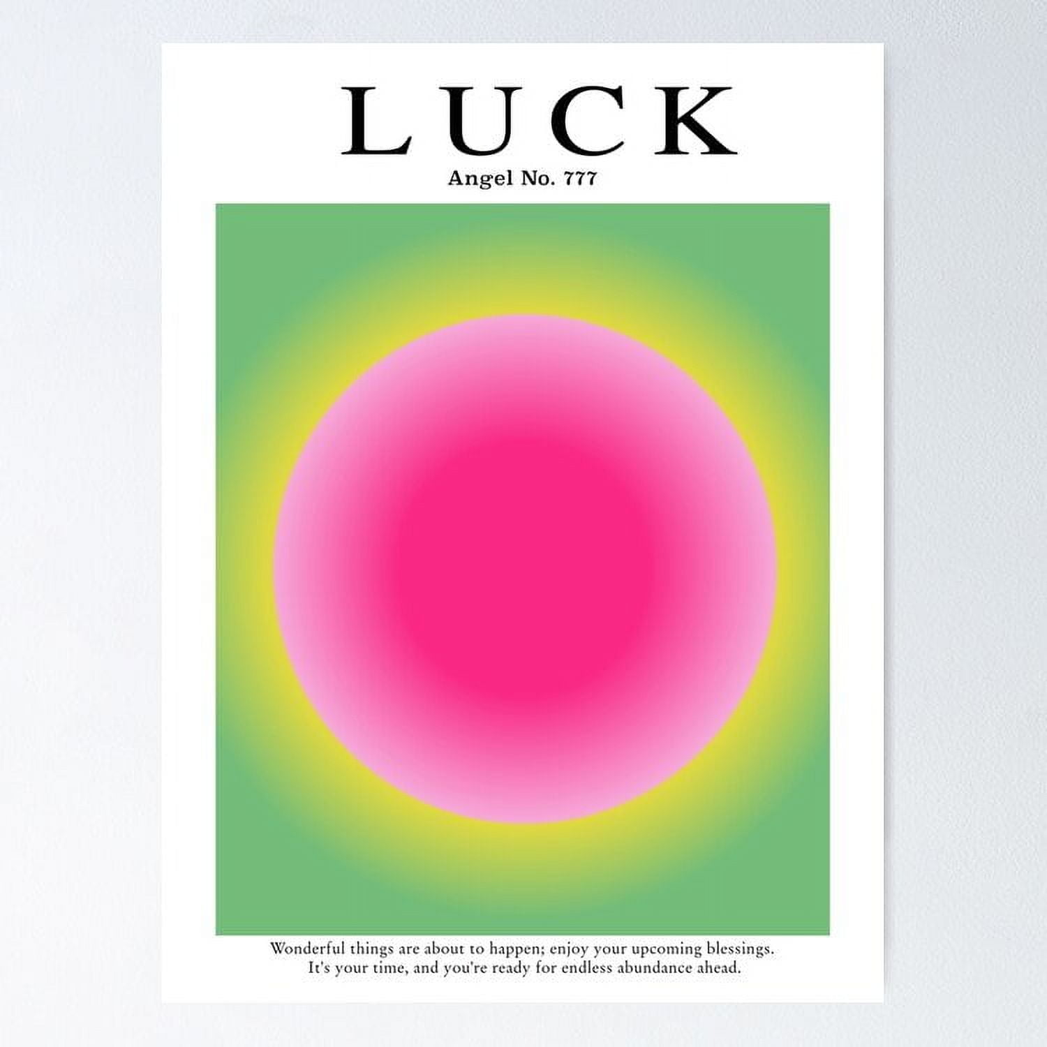 Gradient Angel Numbers: Angel Number 777 - Luck (Pink & Lime) UNFRAMED ...