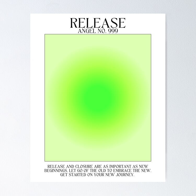 Gradient Angel Numbers: Angel Number 999 - Release UNFRAMED Poster ...
