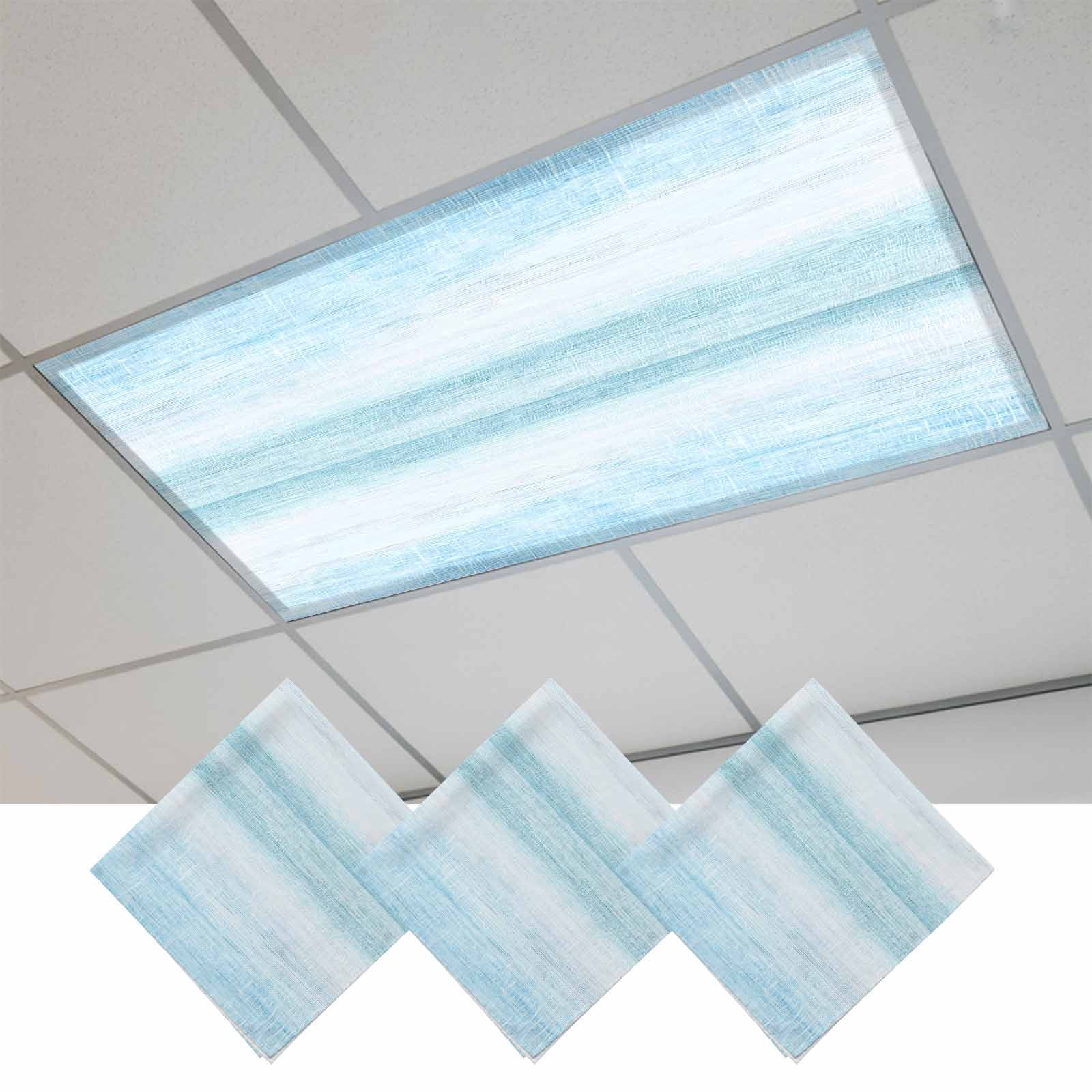 Gradient Aqua Blue Fluorescent Light Covers, Modern Rustic Minimalist ...