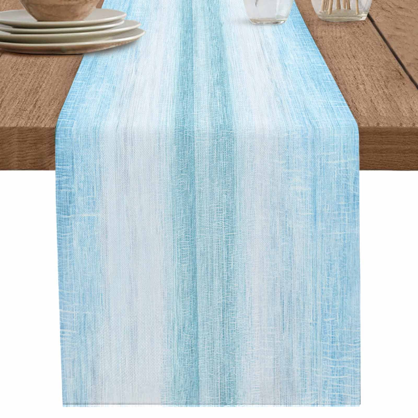 Gradient Aqua Blue Table Runner 108 Inches Long for Dining Table Decor ...