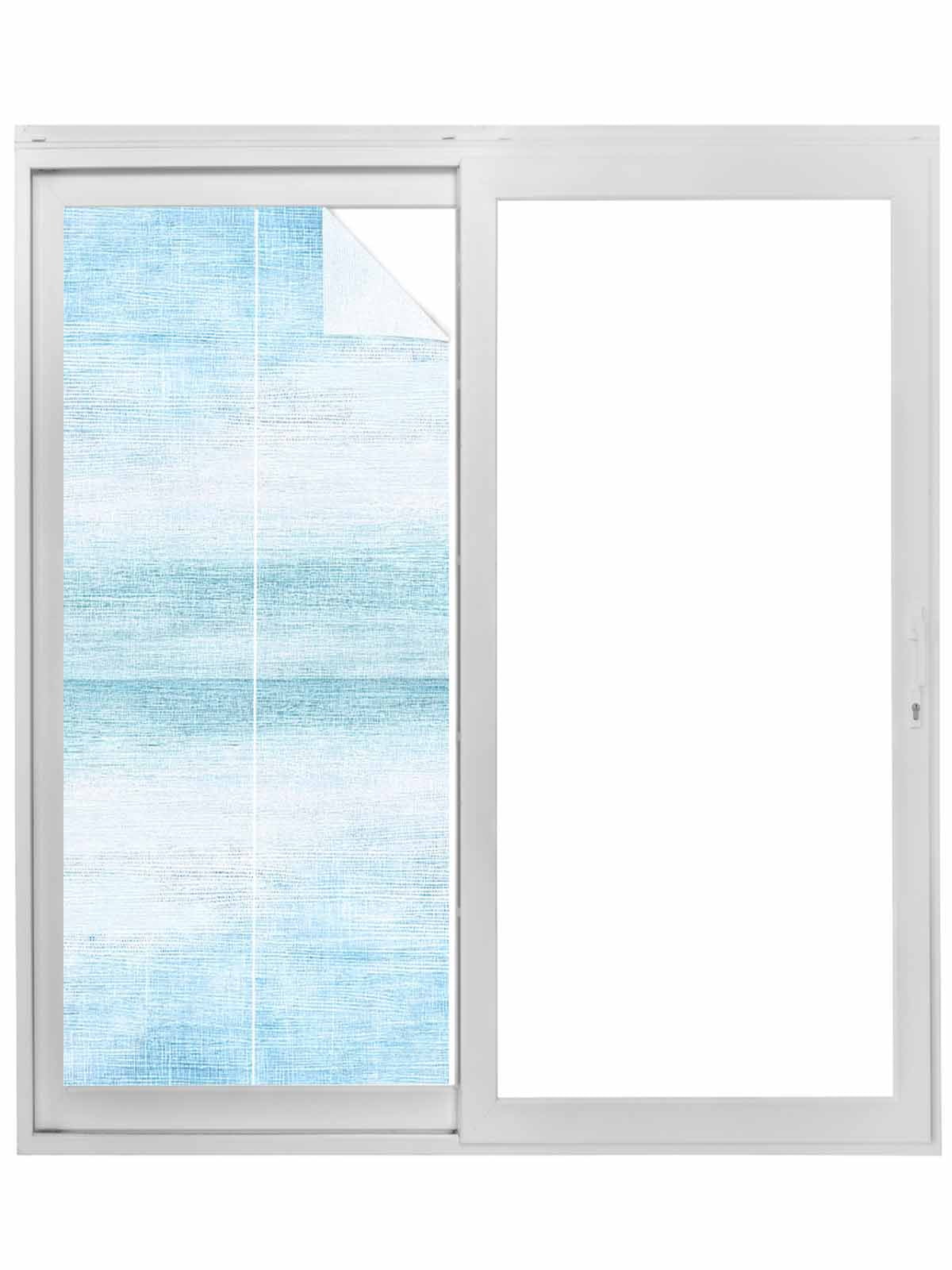 Gradient Aqua Blue Window Privacy Film, Modern Rustic Minimalist Pastel ...