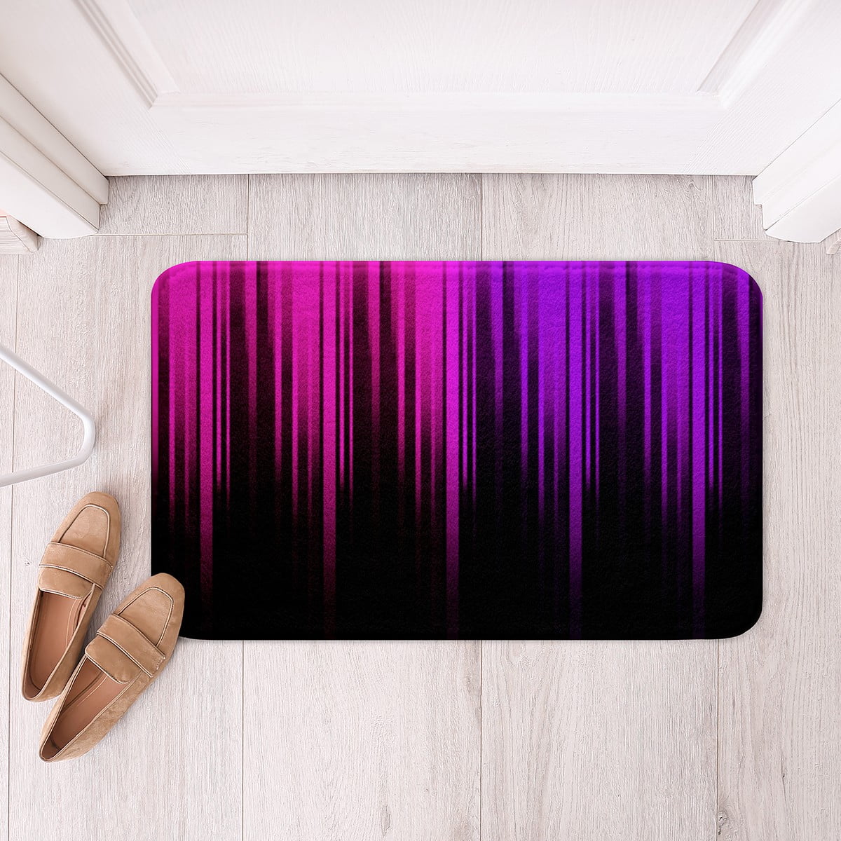 Gradient Bath Rugs Black Purple Pink Ombre Abstract Bathroom Rugs ...