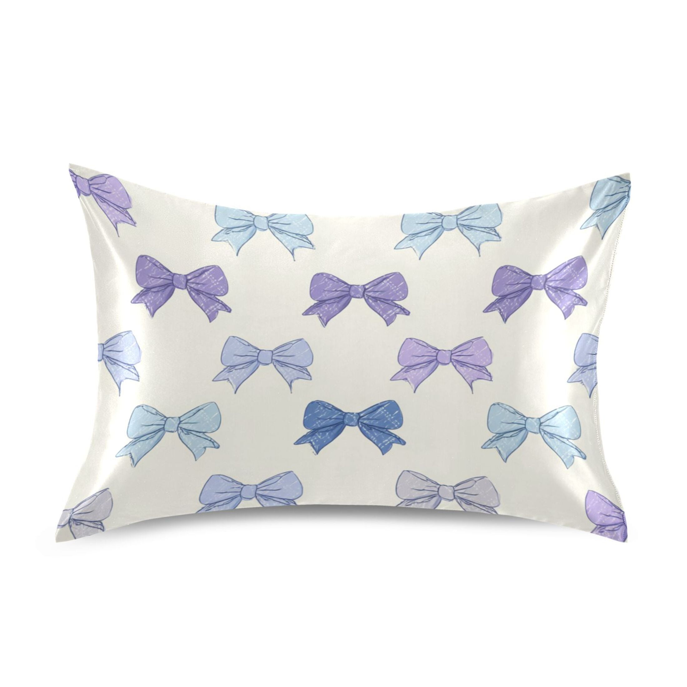 Gradient Blue Purple Bows Satin Pillowcase Envelope Design Pillow ...