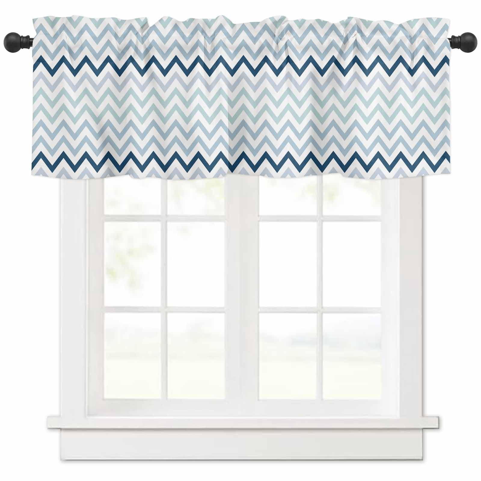 Gradient Blue Valances for Windows Farmhouse Kitchen Curtains Valances ...