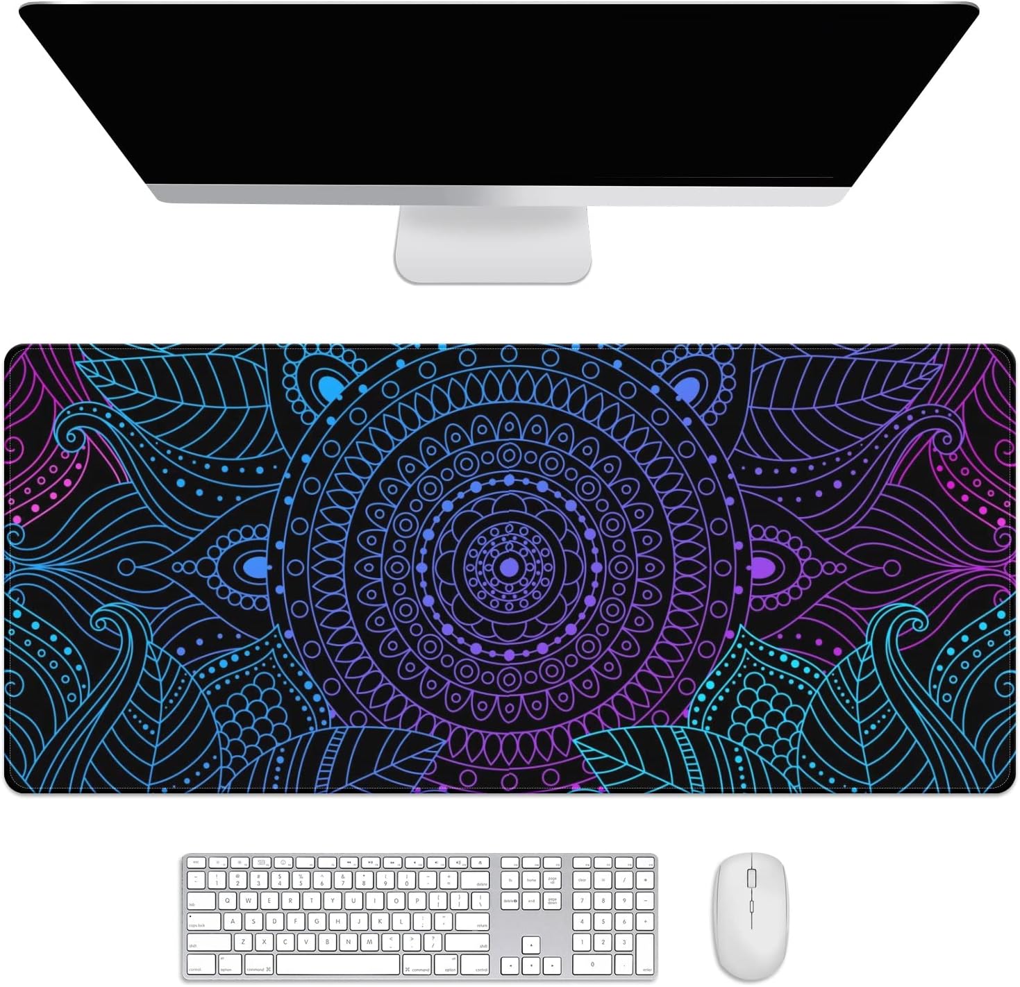 Gradient Boho Ethnic Mandala Desk Mat, Desk Accessory, Cute Workspace ...