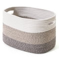 Gradient Brown Large Woven Cotton Rope Storage Basket for Books, Toys ...