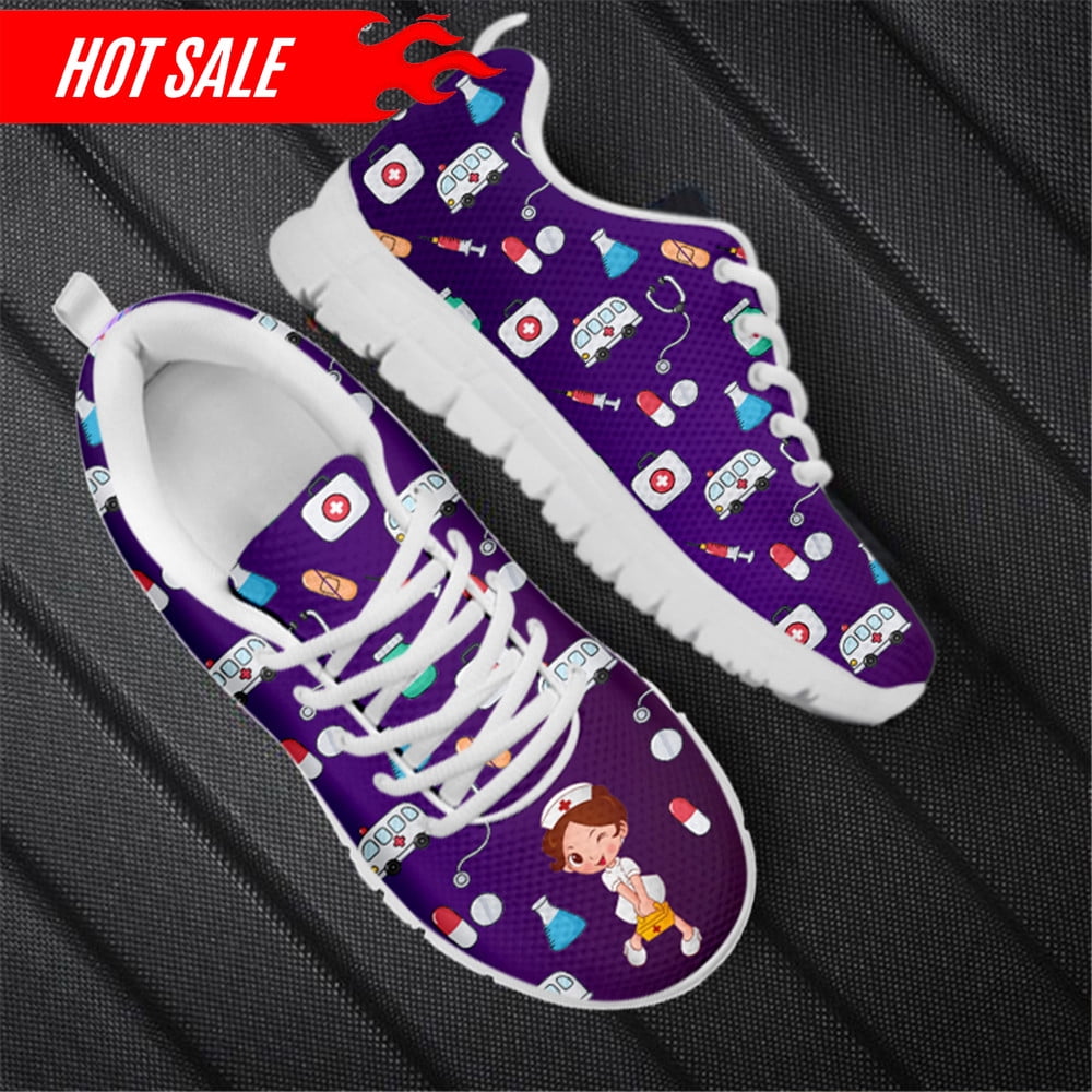 Gradient Cartoon Nurse Doctor Brand Design Mesh Flat Sneakers Spring ...