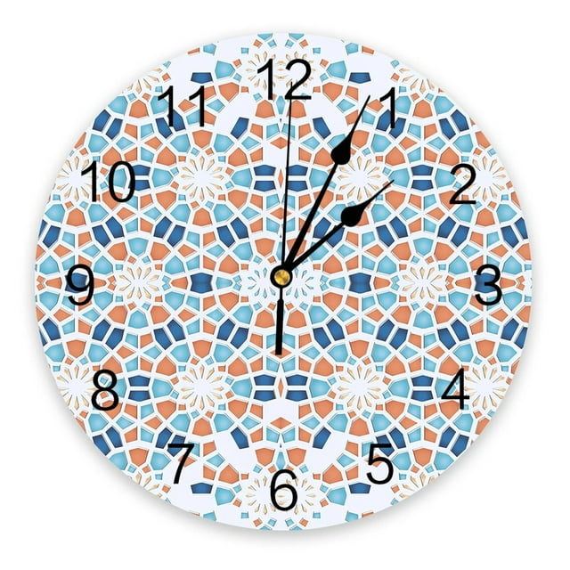 Gradient Color Block Celadon Texture Wall Clock Large Modern Kitchen ...