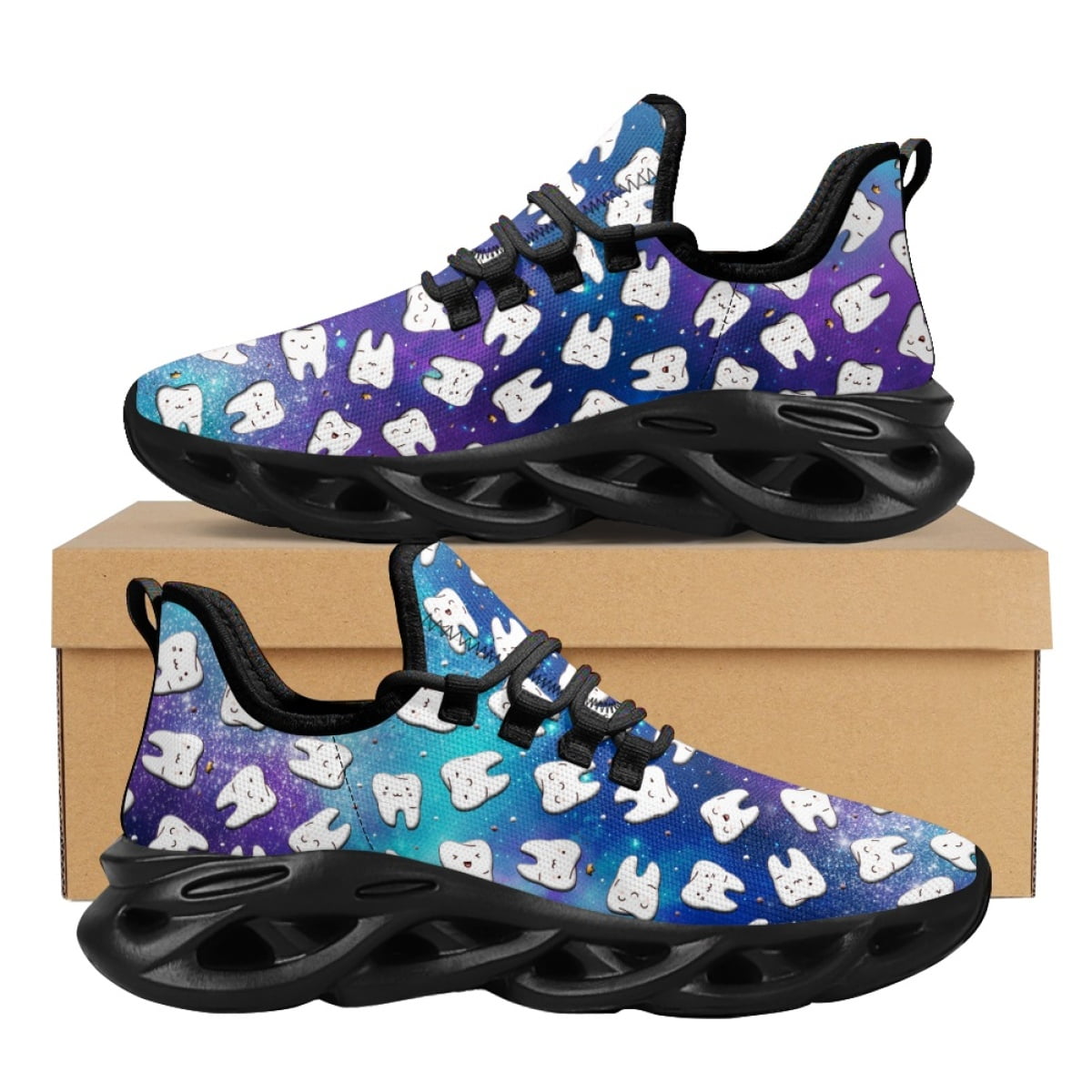 Gradient Color Cartoon Teeth Pattern Doctor Nurse Classic Running Shoes ...