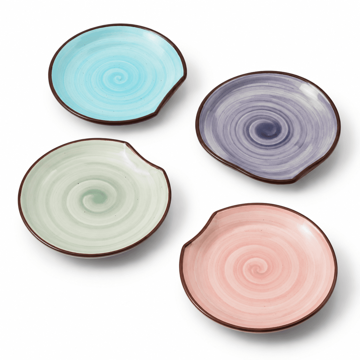 Gradient Color Ceramic Spoon Rest Set of 4 for Stovetop and Countertop ...