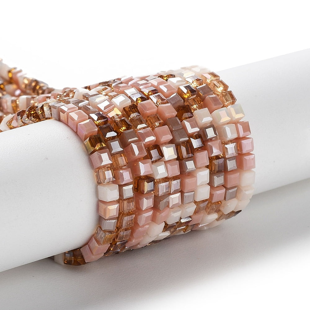 Gradient Color Electroplate Glass Bead Strands Segmented Multi-color AB ...