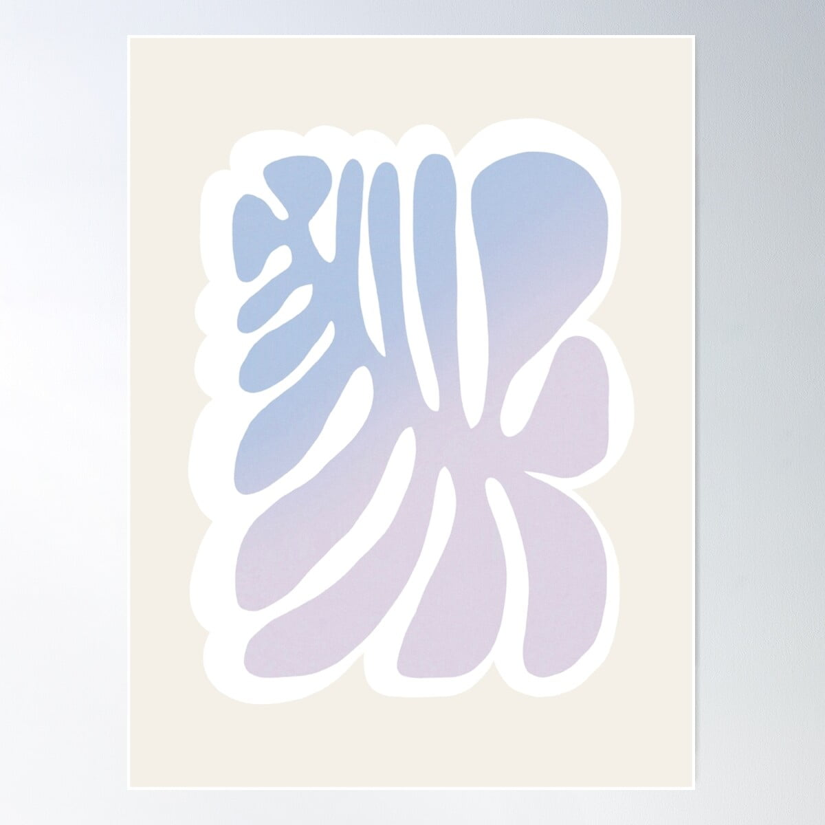 Gradient Color Fade Flower - Modern Boho Art In Light Blue And Lila ...
