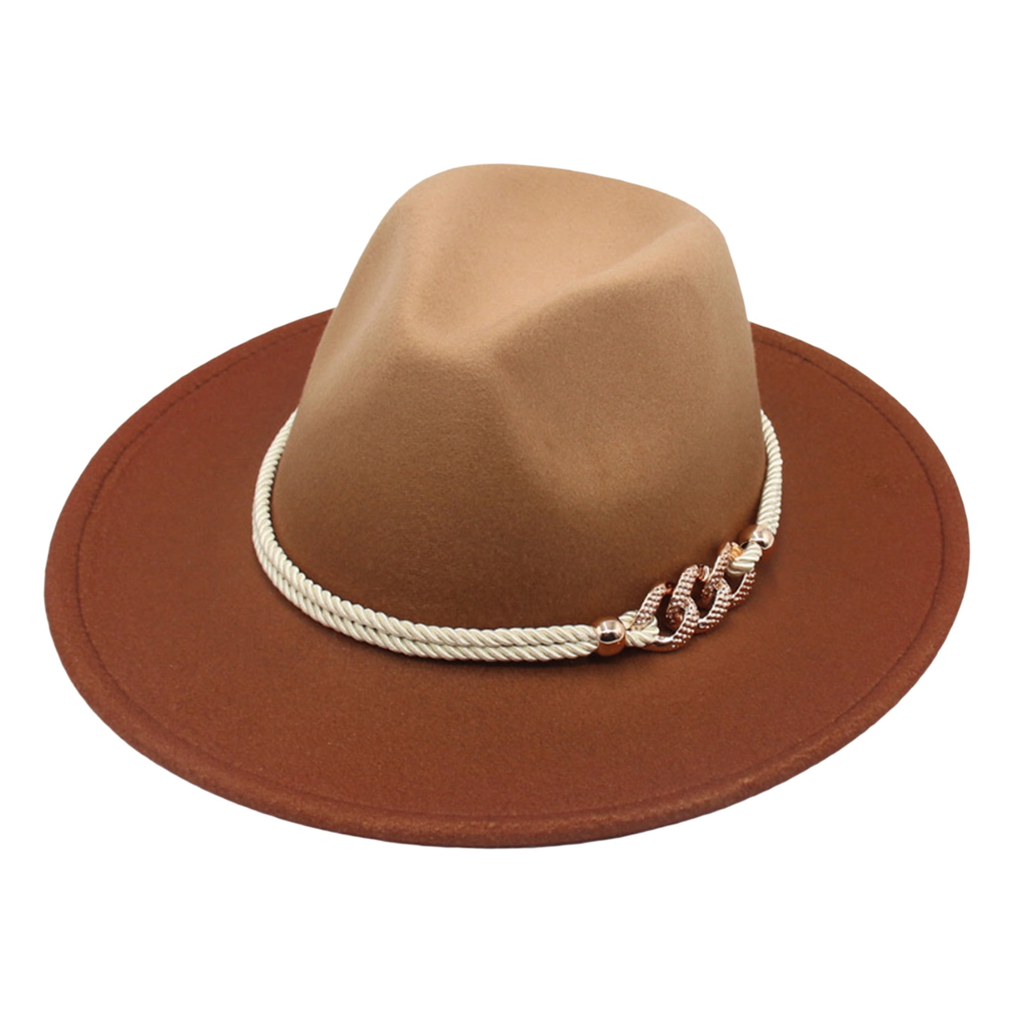 Gradient Color Fedora Hats for Men Women Felt Hat Wide Brim Wide Brim ...