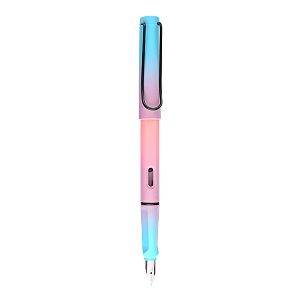 Gradient Color Fountain Pen Visible Window Removable Piston-Filled Ink ...