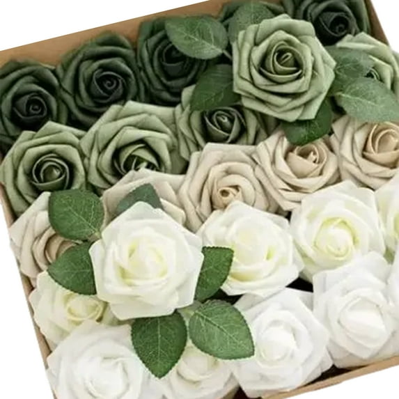 Gradient Color Gift Box With 50 Foam Pe Roses, Dried Flowers, With ...