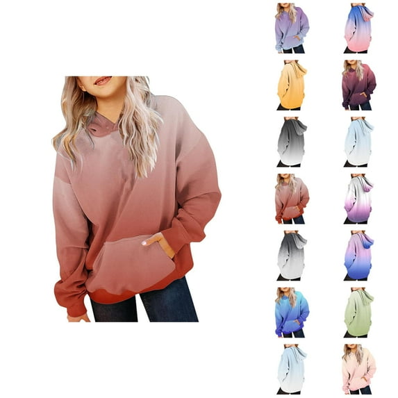 Gradient Color Hoodies for Kids Long Sleeve Boys Girls Hooded ...