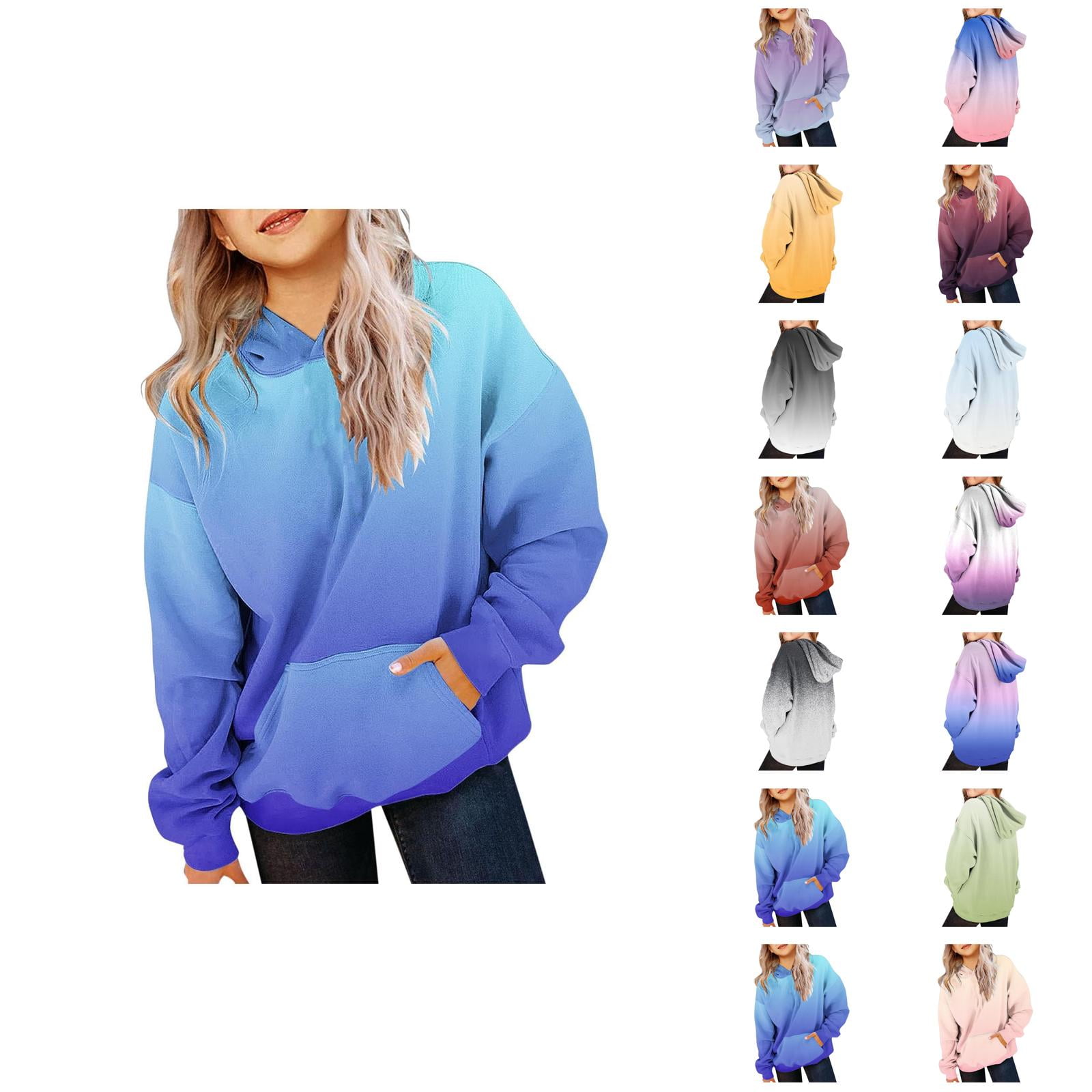 Gradient Color Hoodies for Kids Long Sleeve Boys Girls Hooded ...