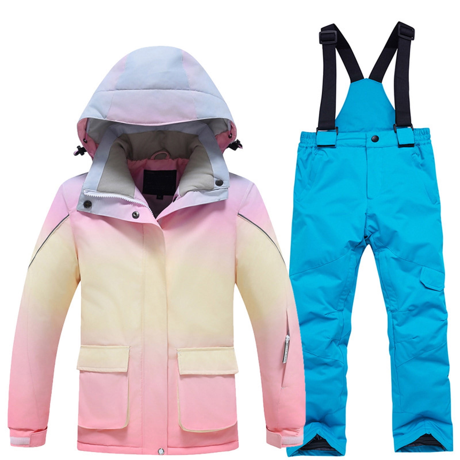 Gradient Color Ski Jacket and Pants Set for Girls - Winter Outfit for ...
