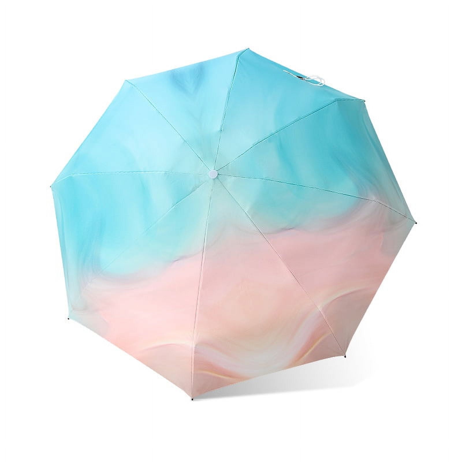 Gradient Color Ultra Light Capsule Five-fold Umbrella Sun Protection ...